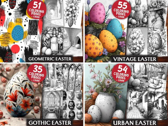 Easter Coloring Books - Digital Crafting - Unlimited Downloads