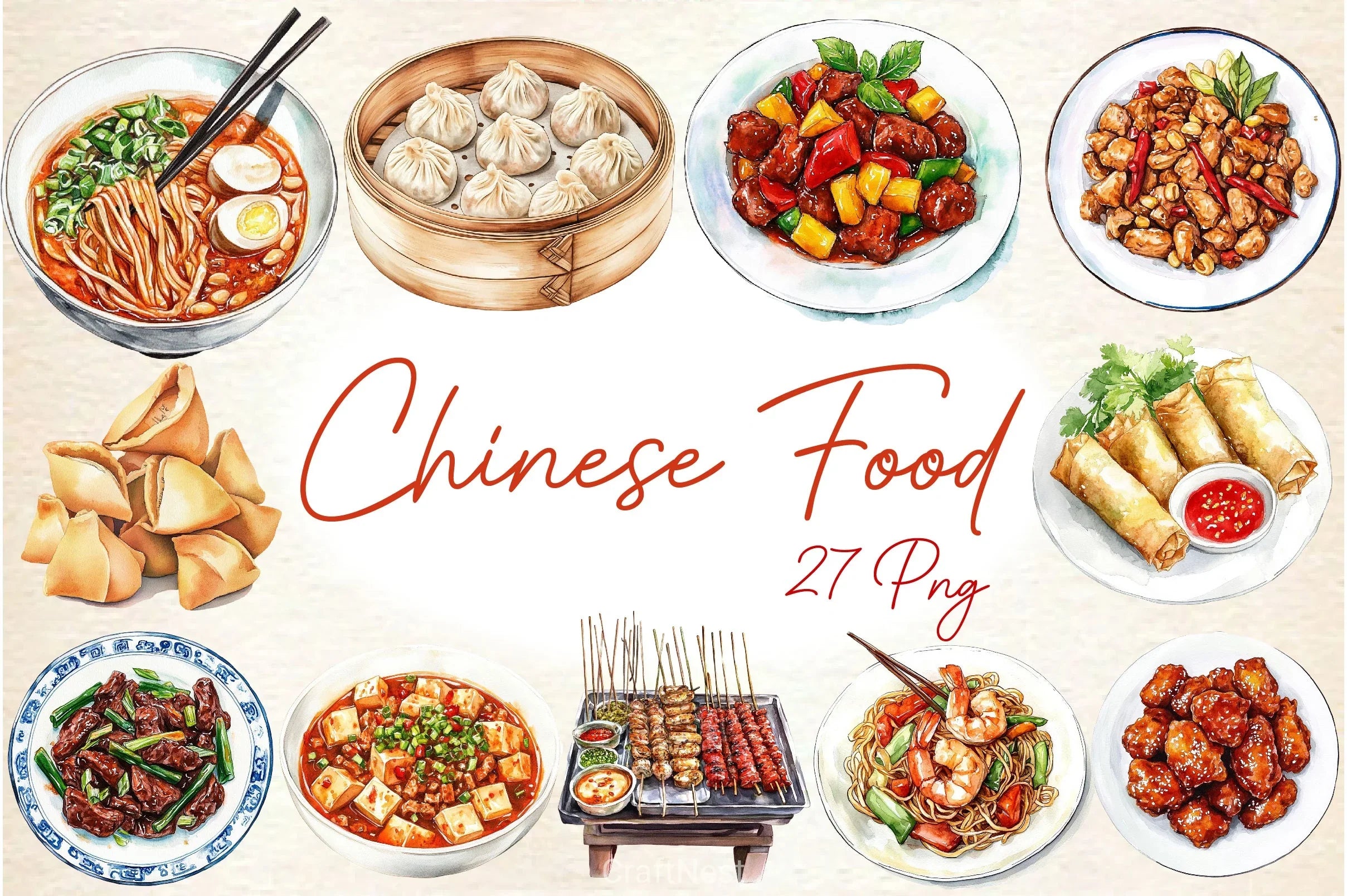 Chinese Food Clipart Bundle