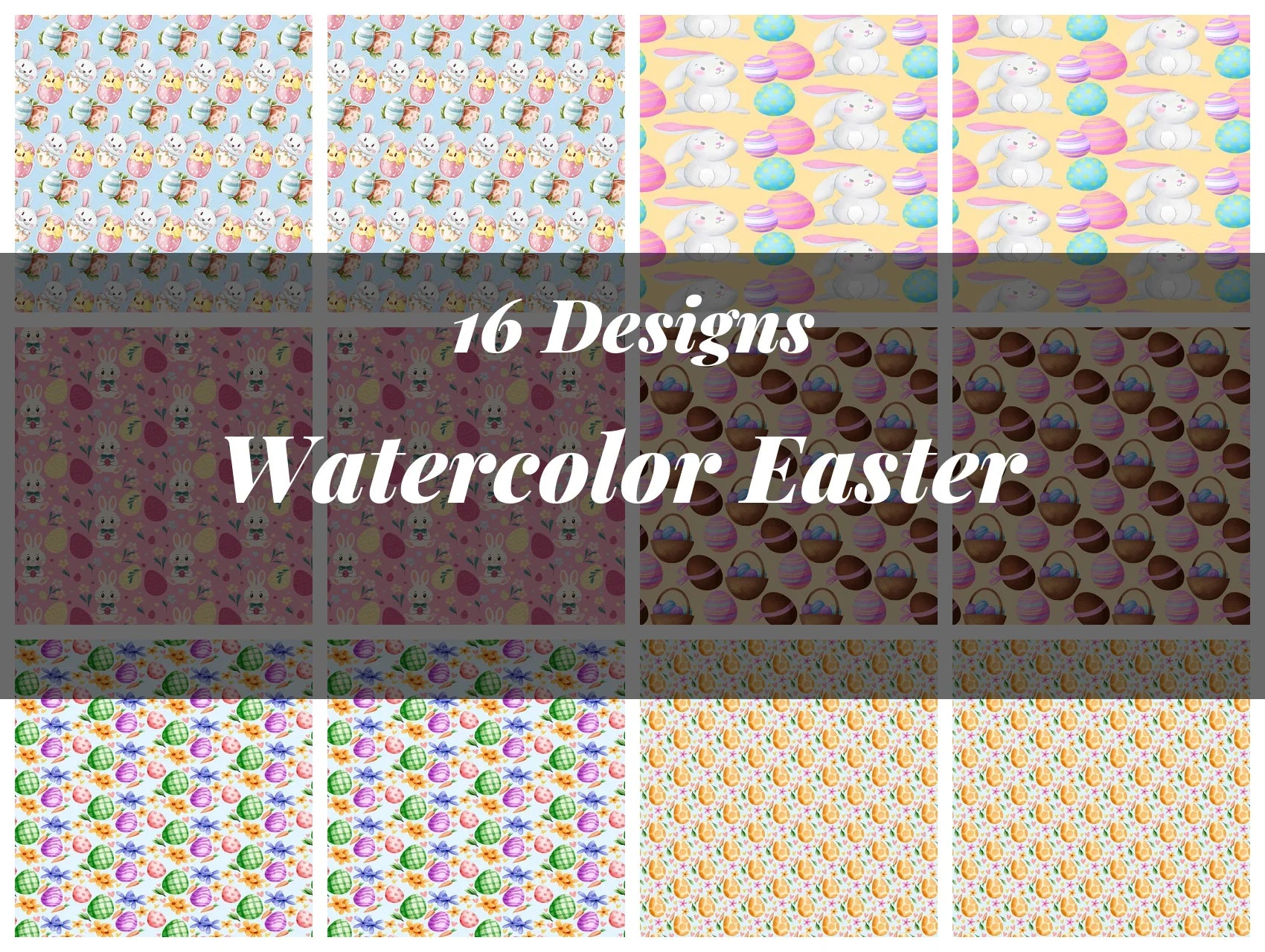 Watercolor Easter Seamless Digital Paper