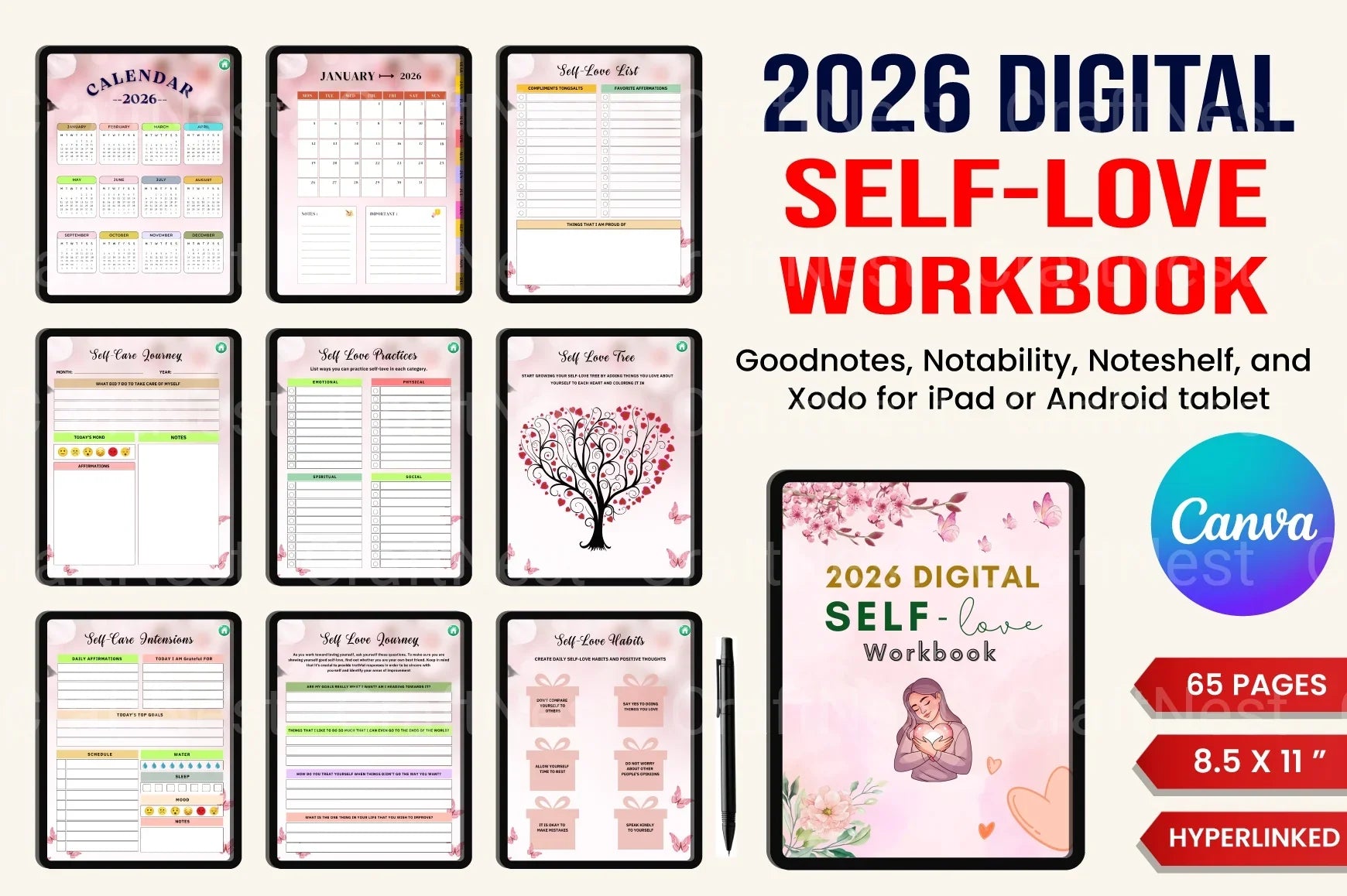 Self Love Workbook for Personal Growth