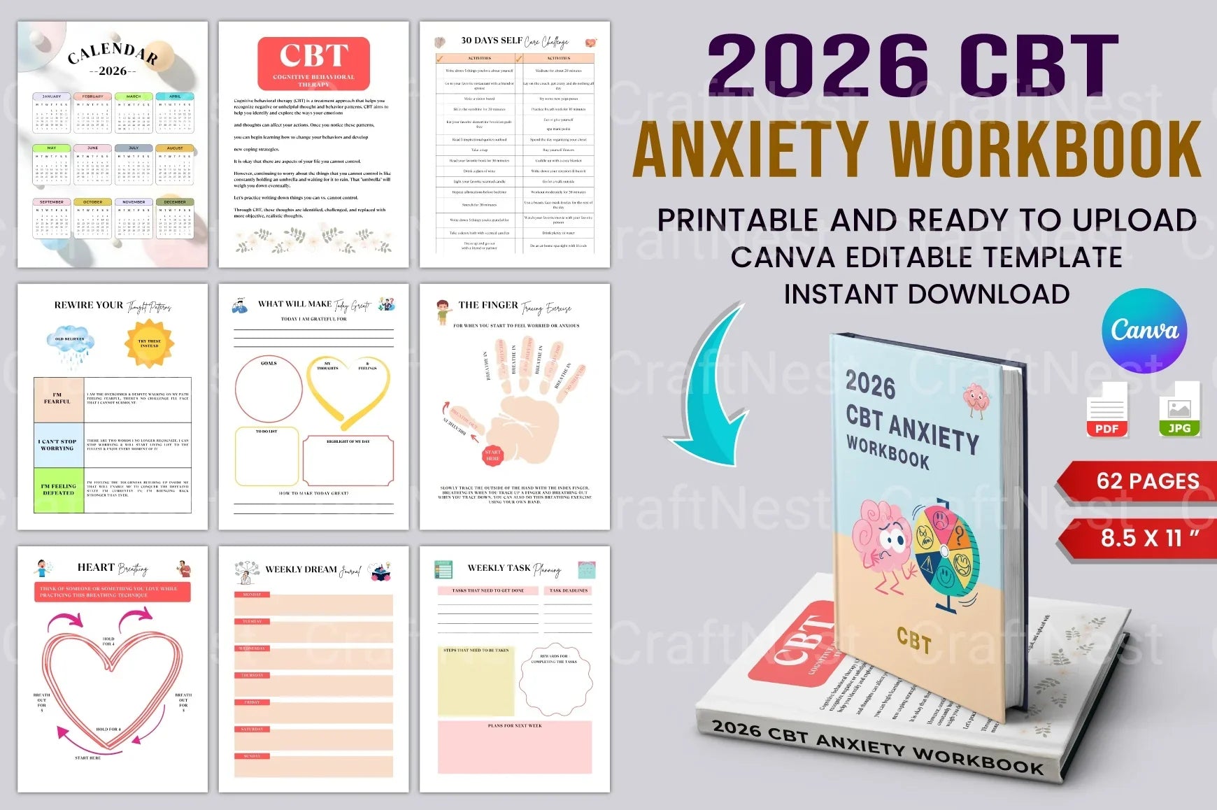CBT Anxiety Workbook for Effective Stress Management