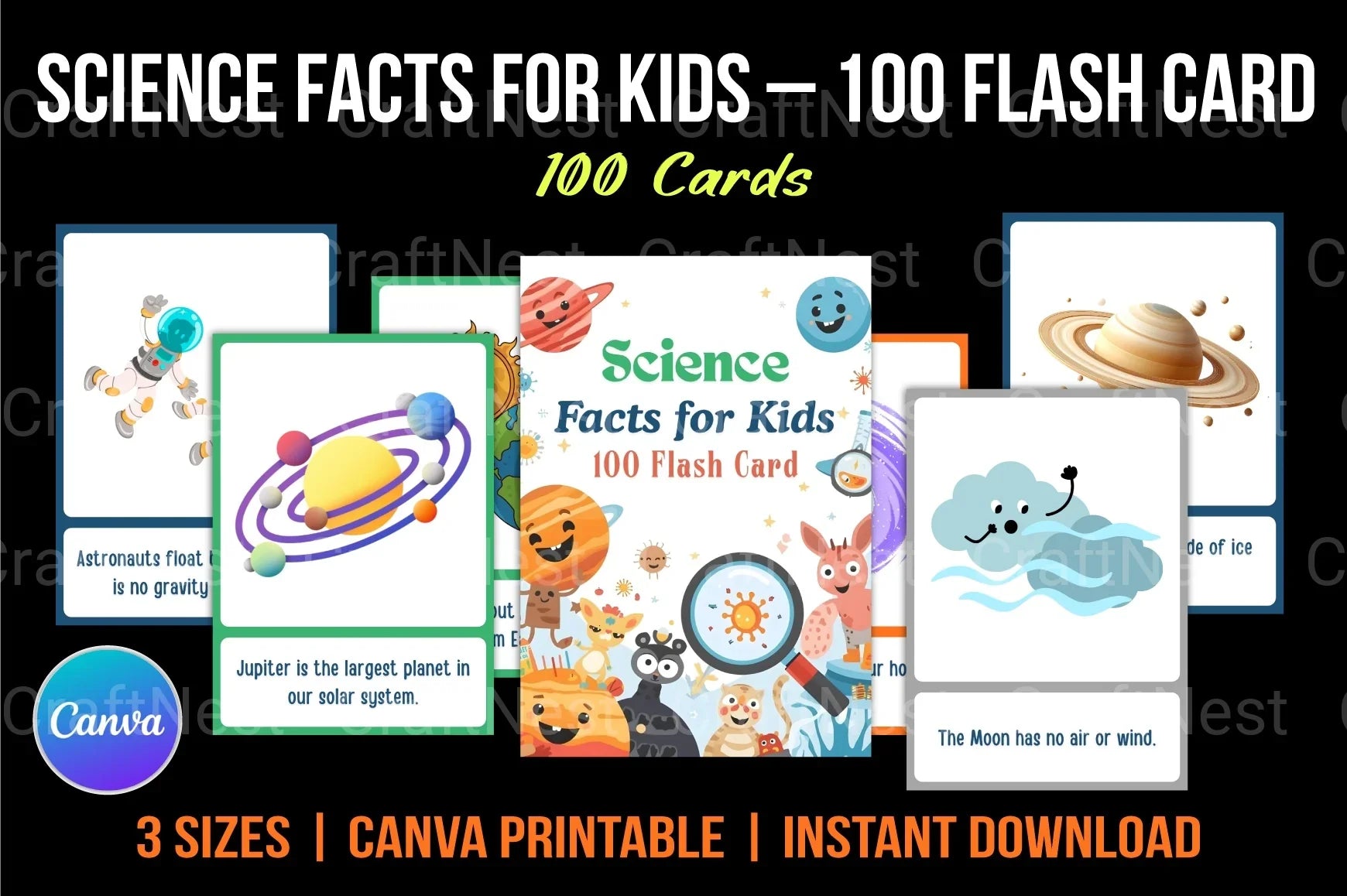 Science Facts for Kids: 100 Flash Cards