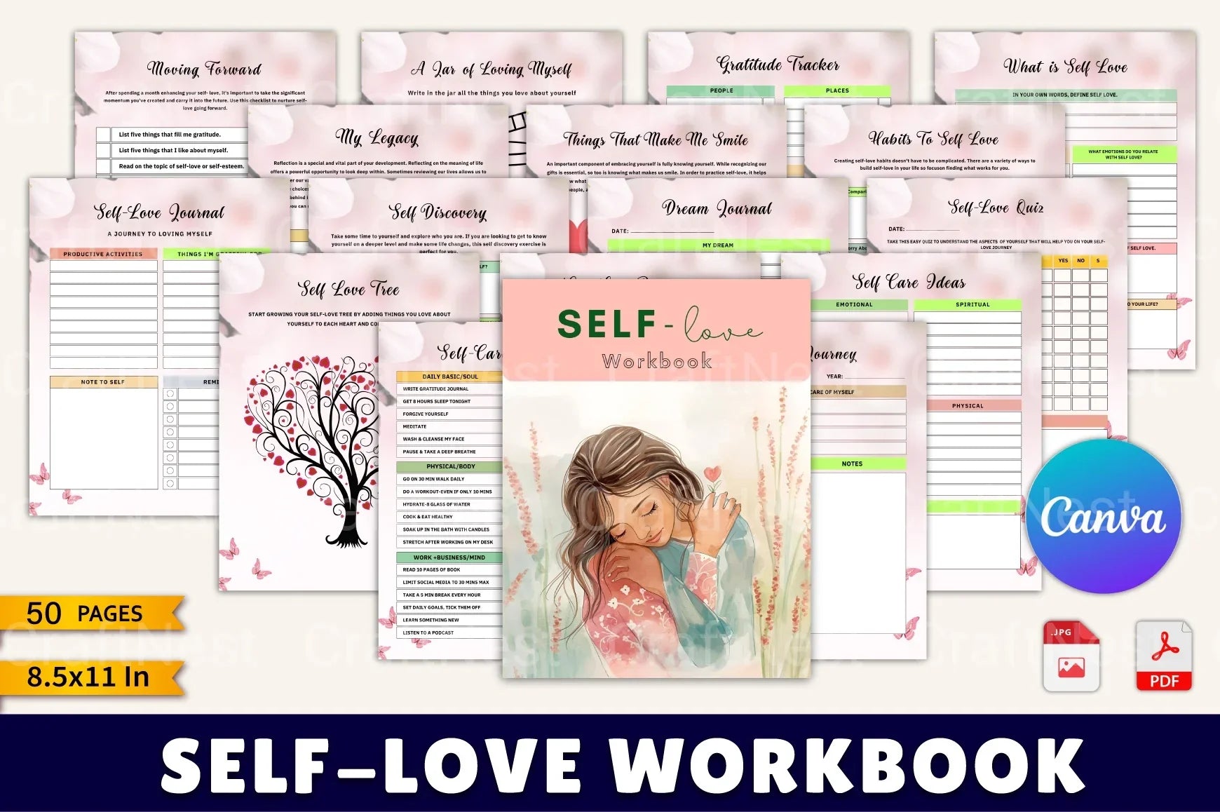 Self Love Workbook for Personal Growth
