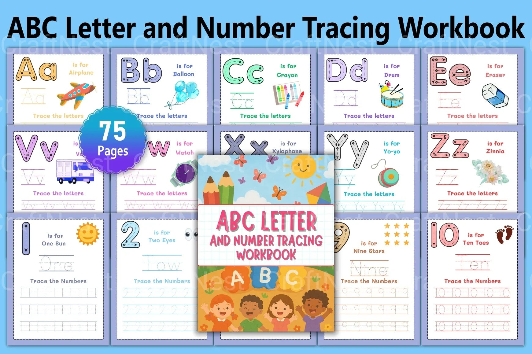 ABC Letter and Number Tracing Workbook