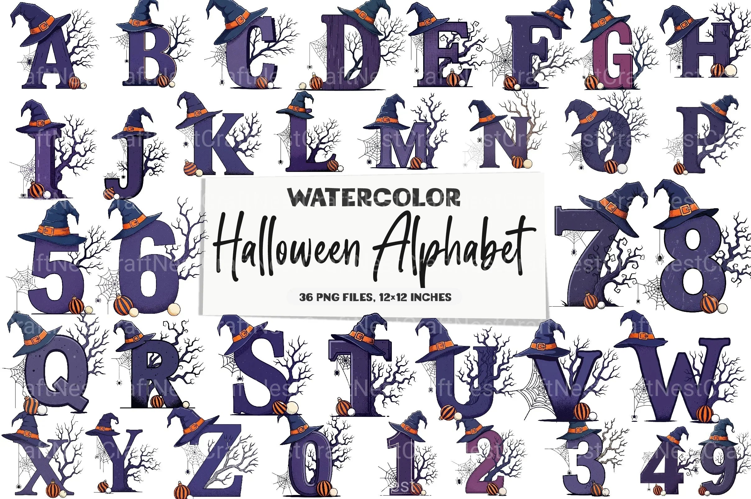 Halloween Alphabet Clipart Bundle