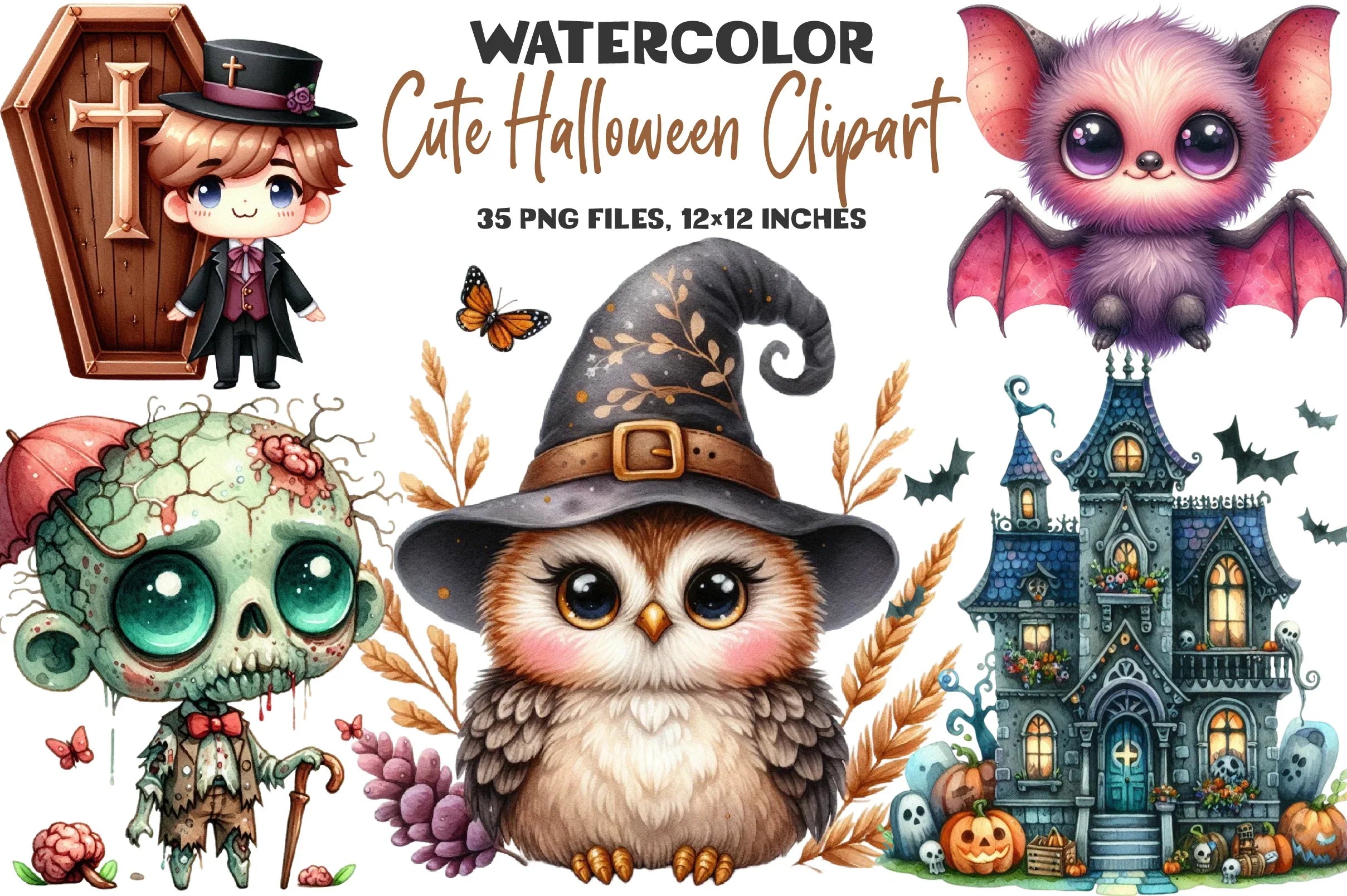 Cute Halloween Clipart Bundle