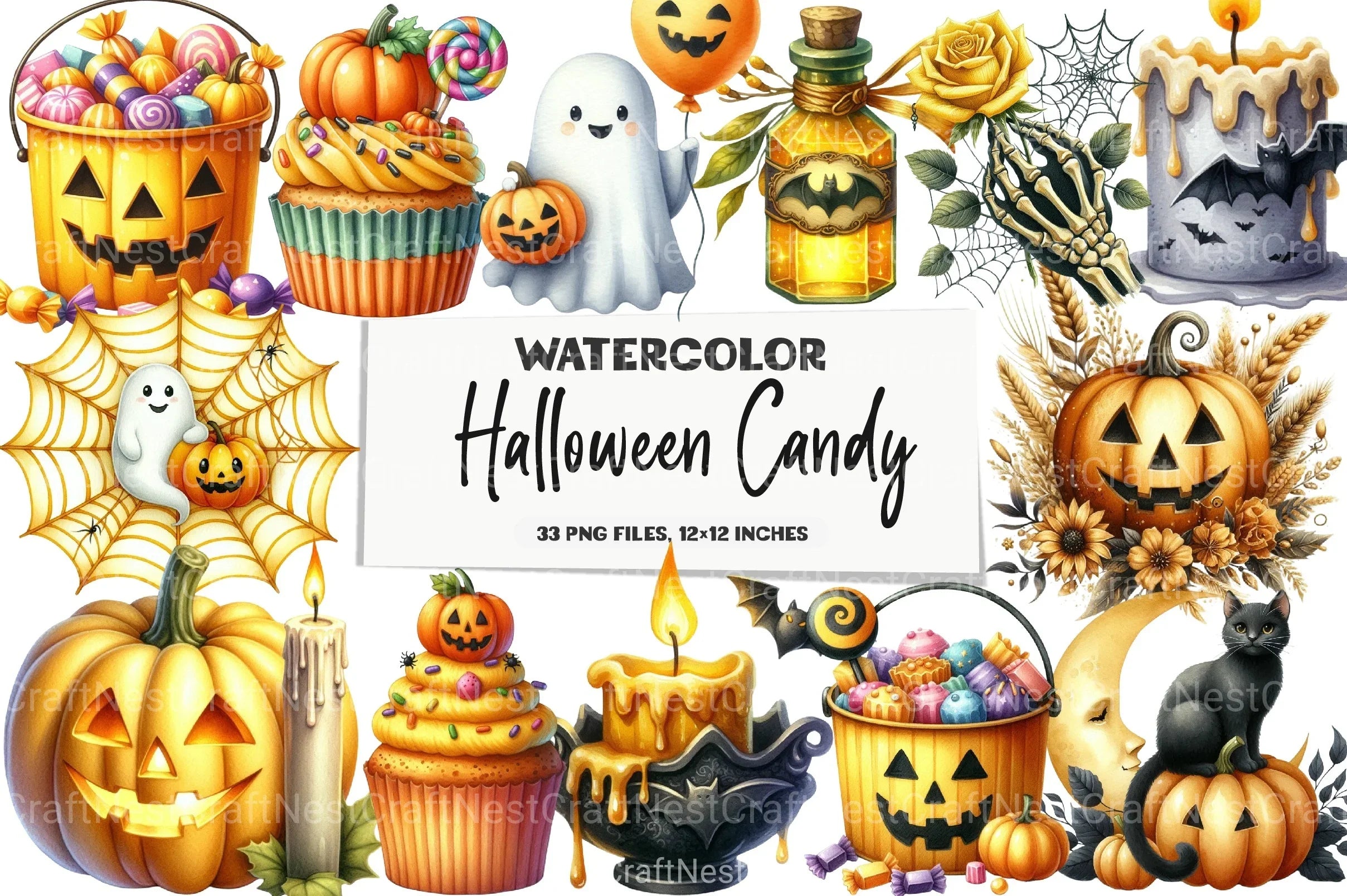 Halloween Candy Clipart Bundle