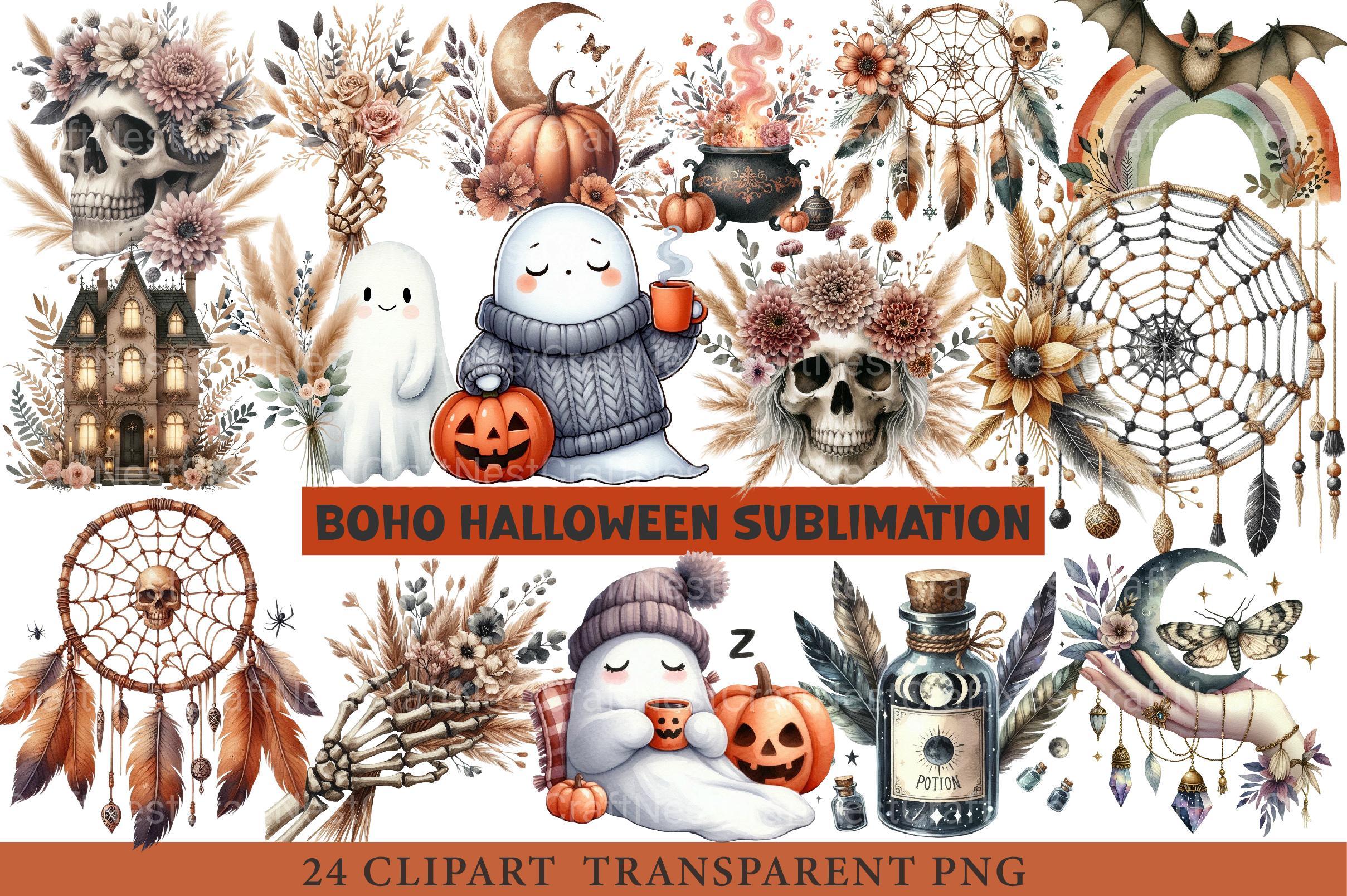 Boho Halloween Clipart