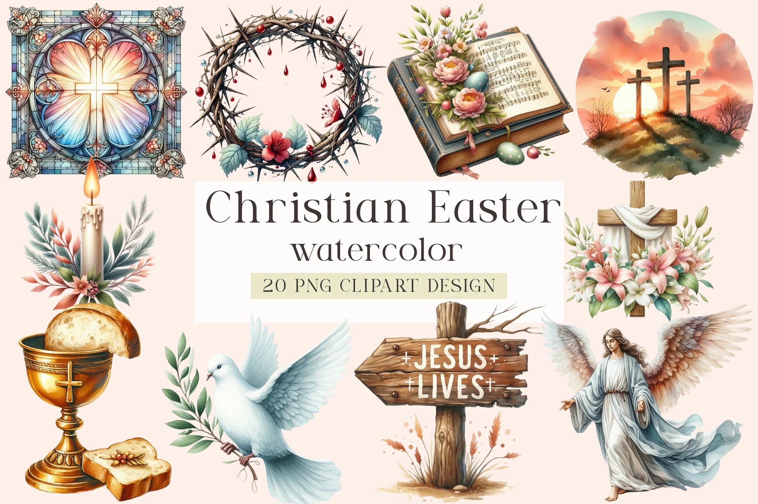 Christian Easter Clipart Bundle