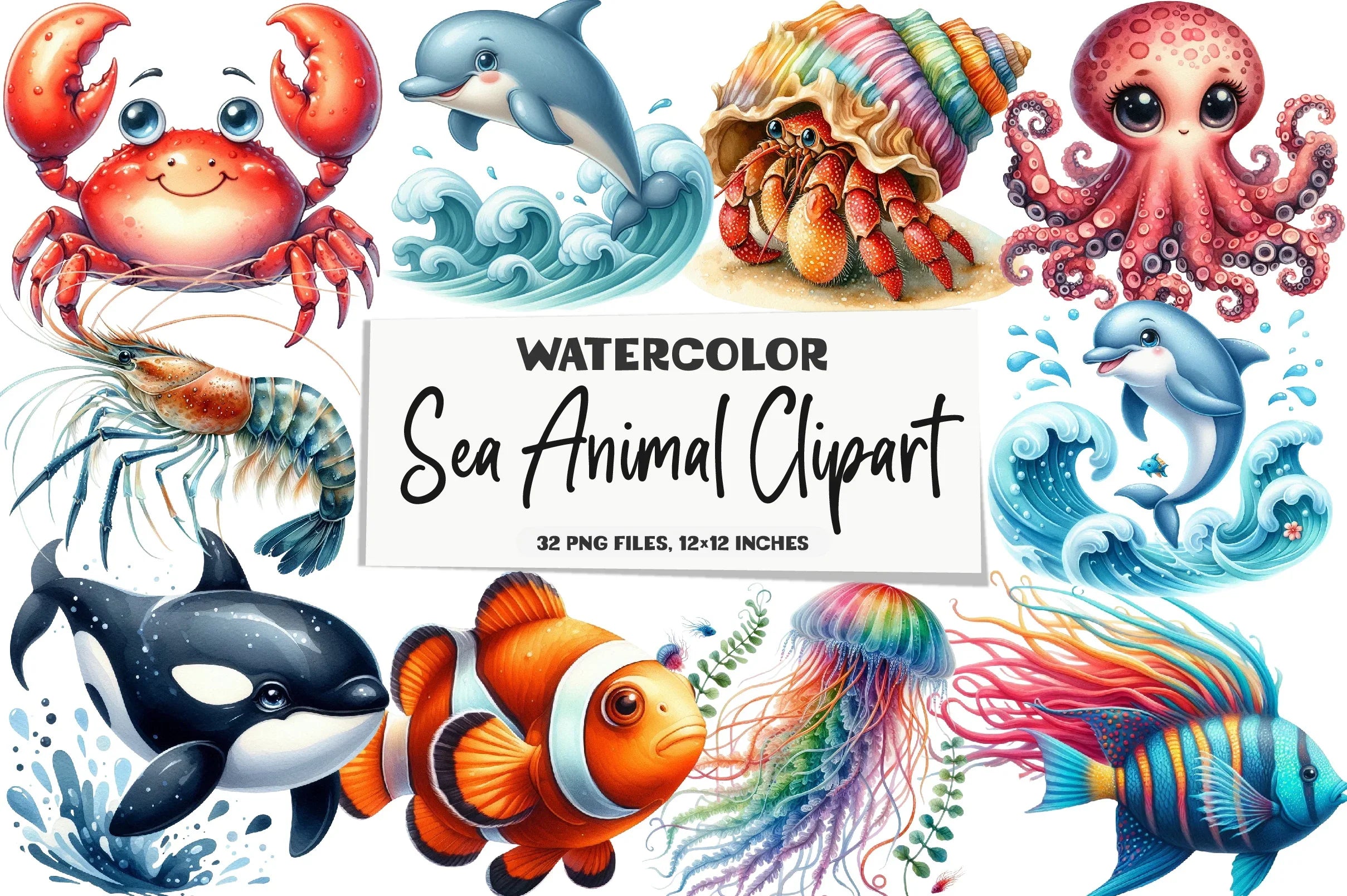 Sea Animal Clipart Bundle