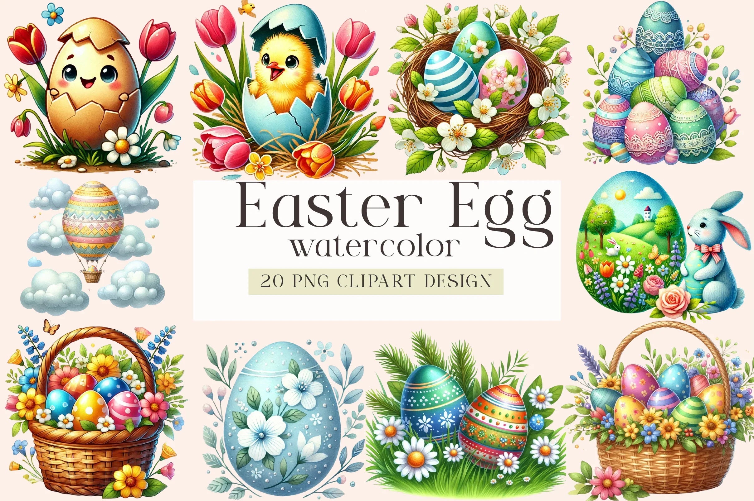 Easter Egg Clipart Bundle
