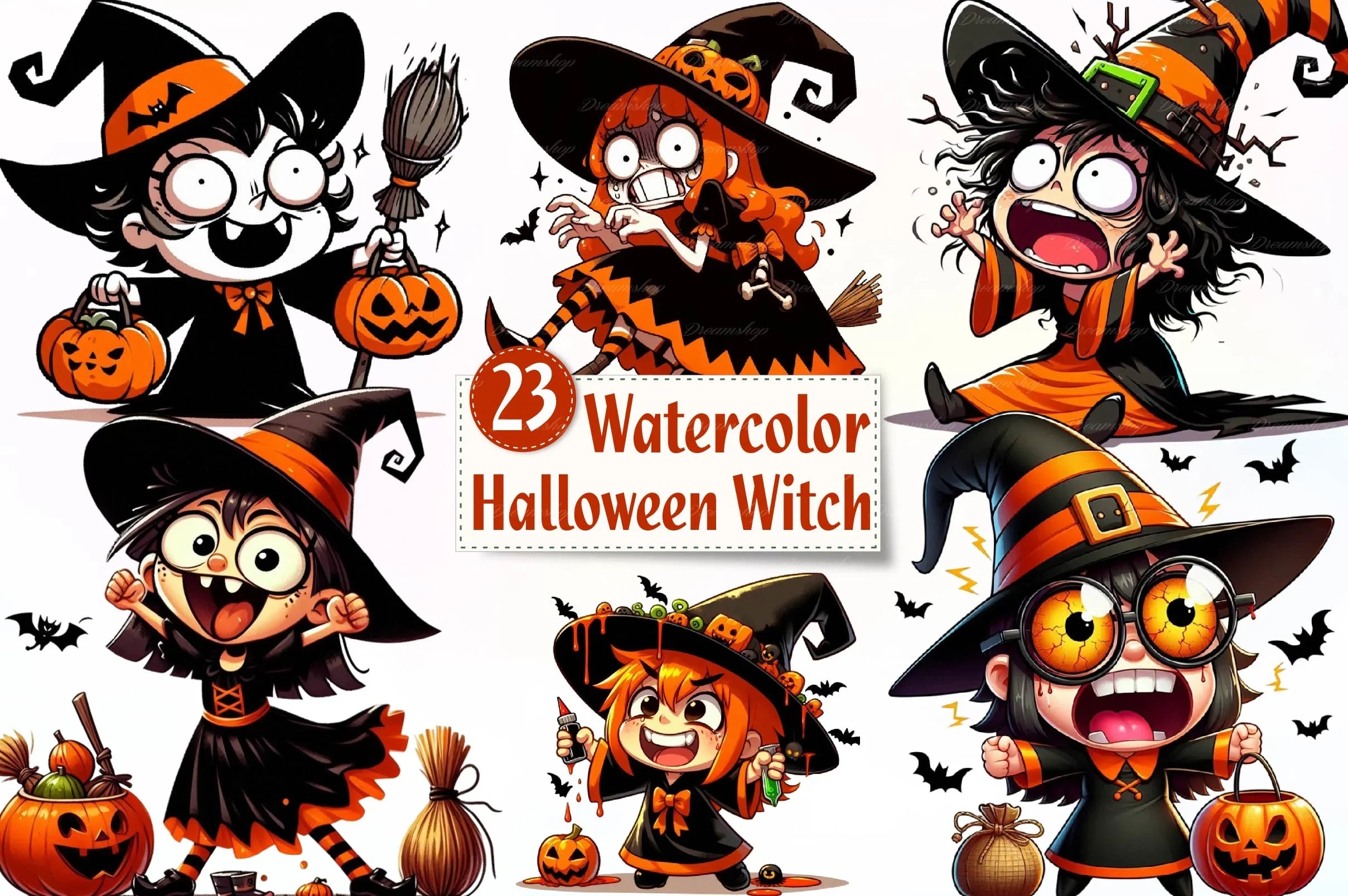 Halloween Halloween Witch Clipart Bundle