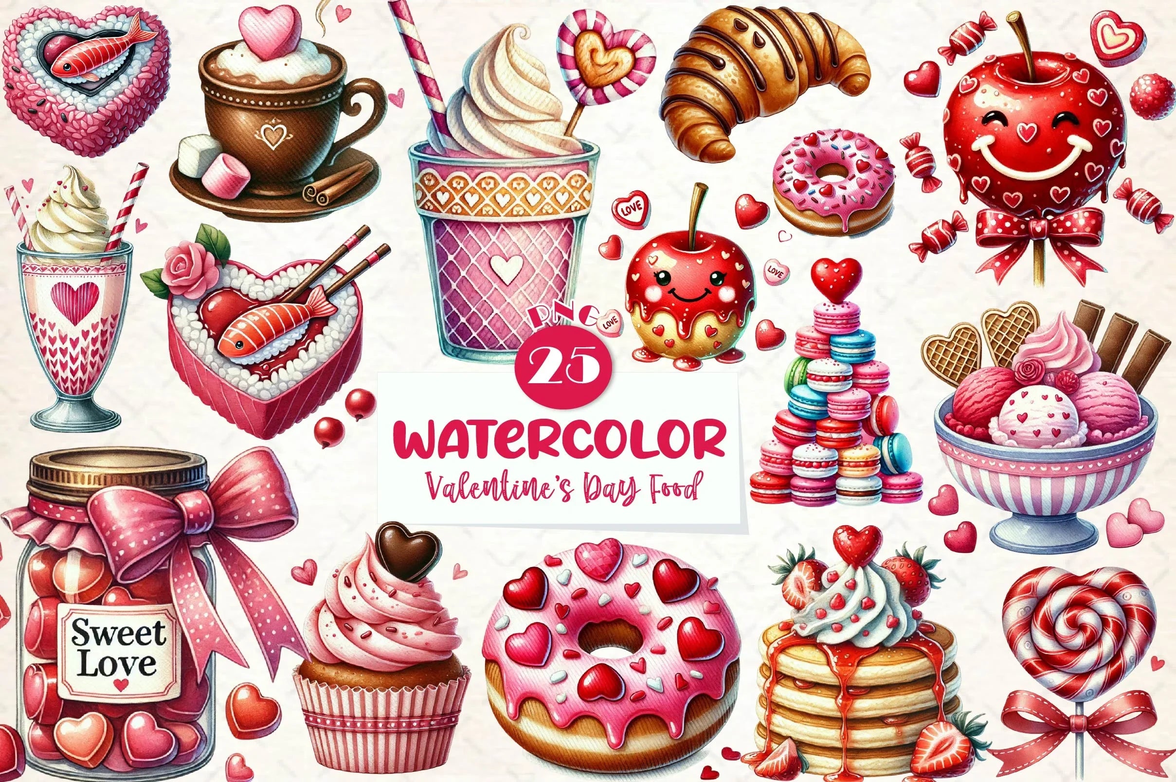 Valentine's Day Food Clipart Bundle