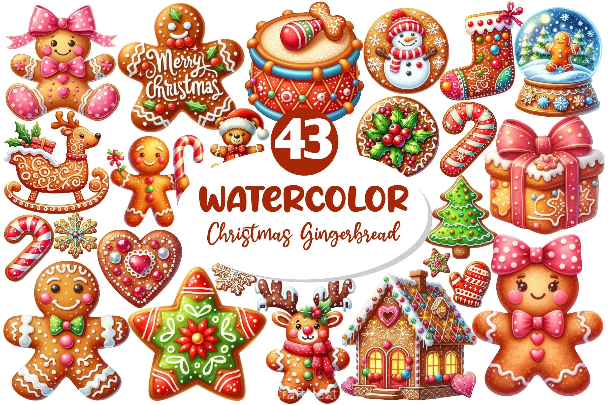 Christmas Gingerbread Clipart Bundle