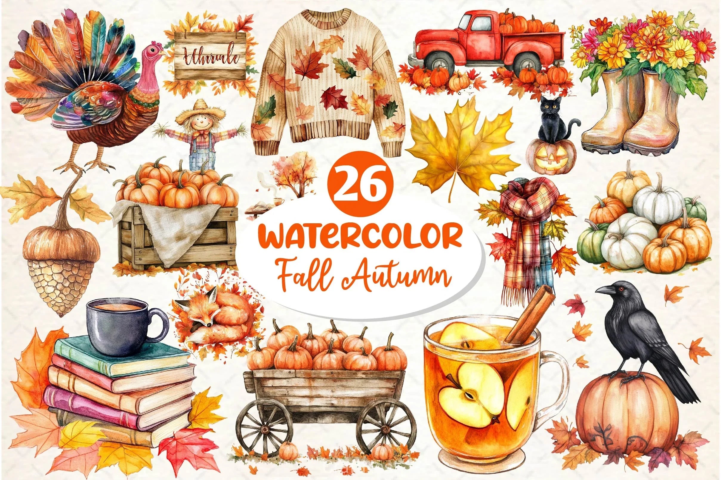 Fall Autumn Clipart Bundle