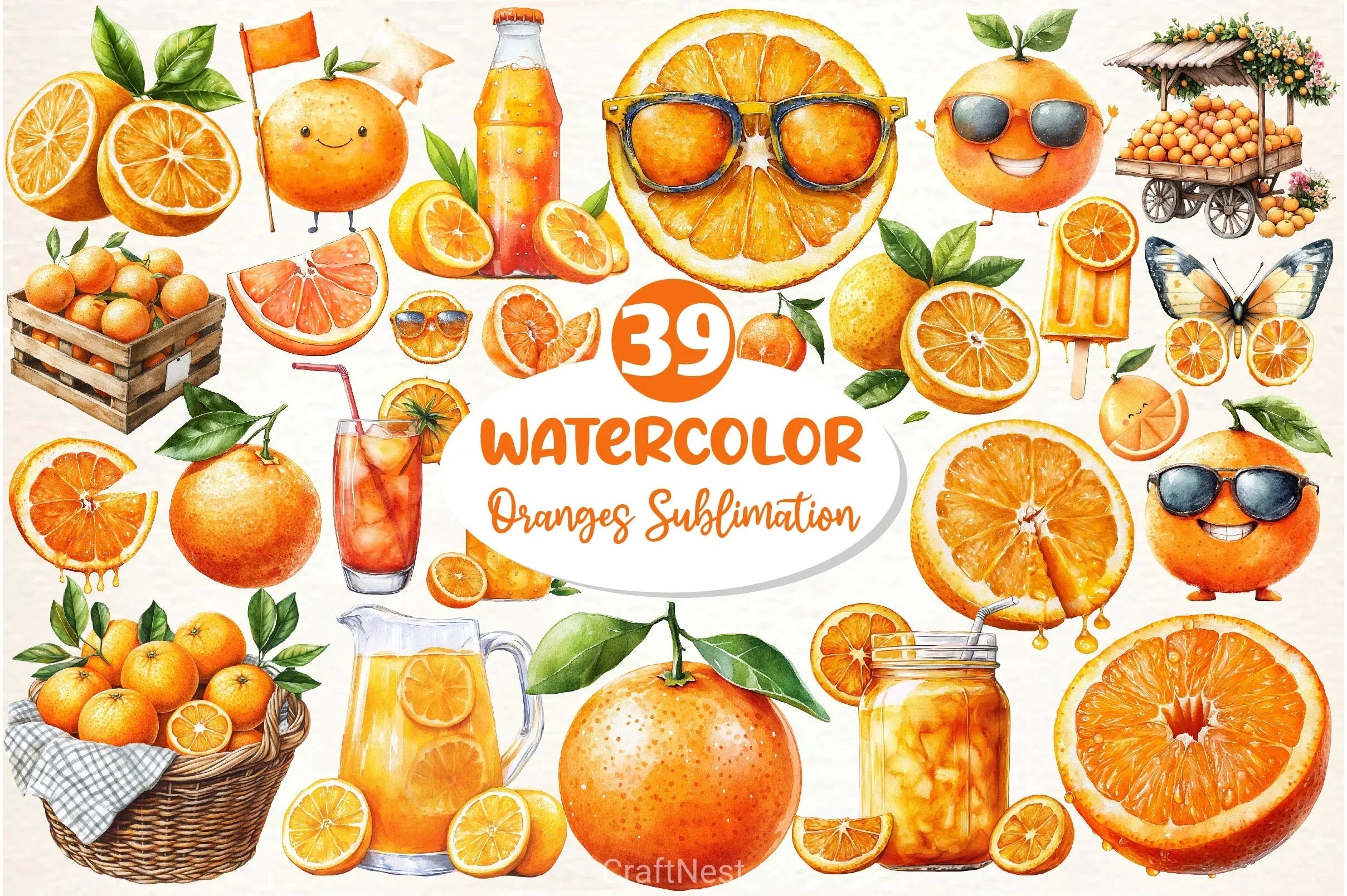 Oranges Clipart Bundle