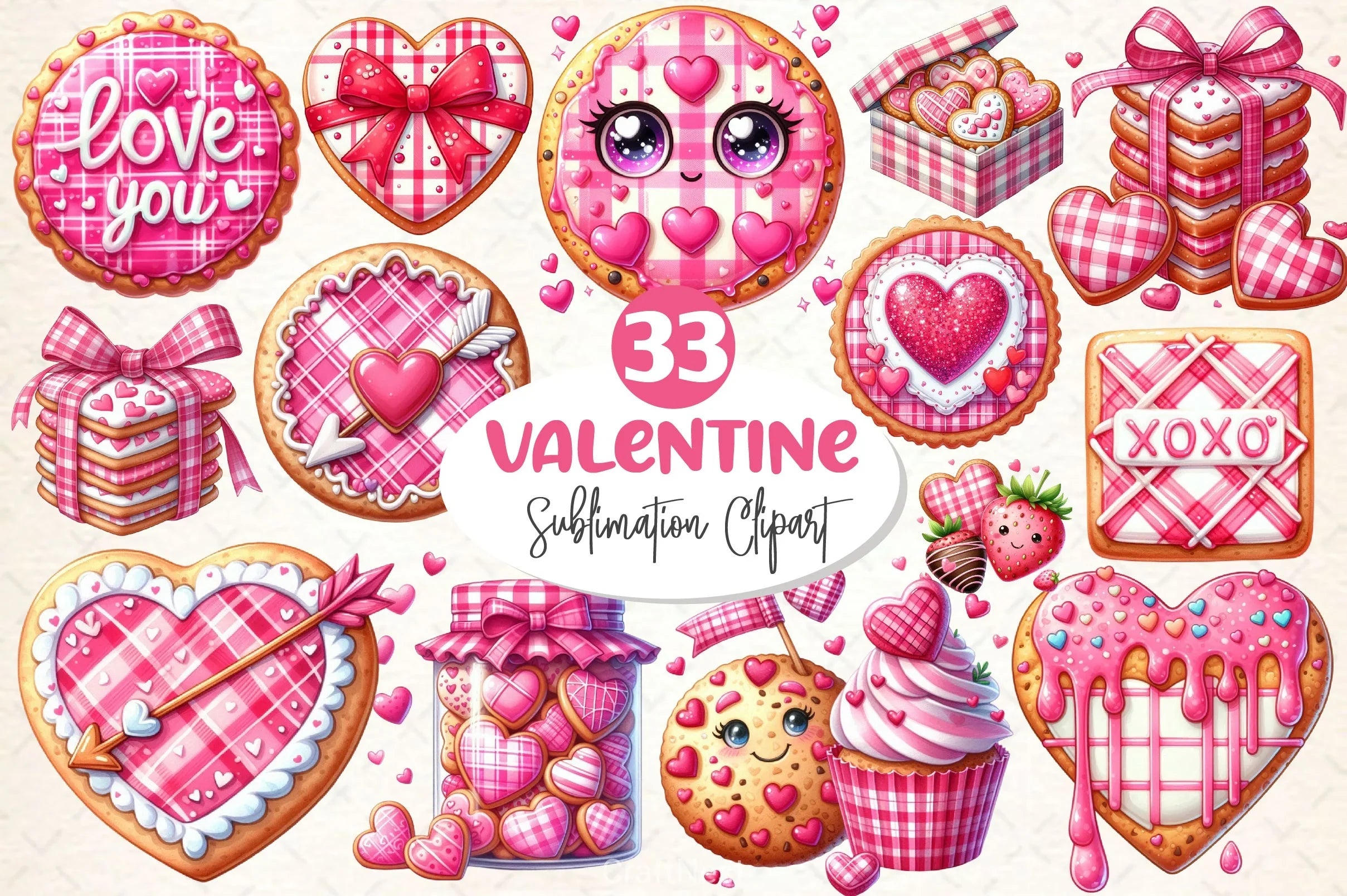 Coquette Valentine Clipart Bundle