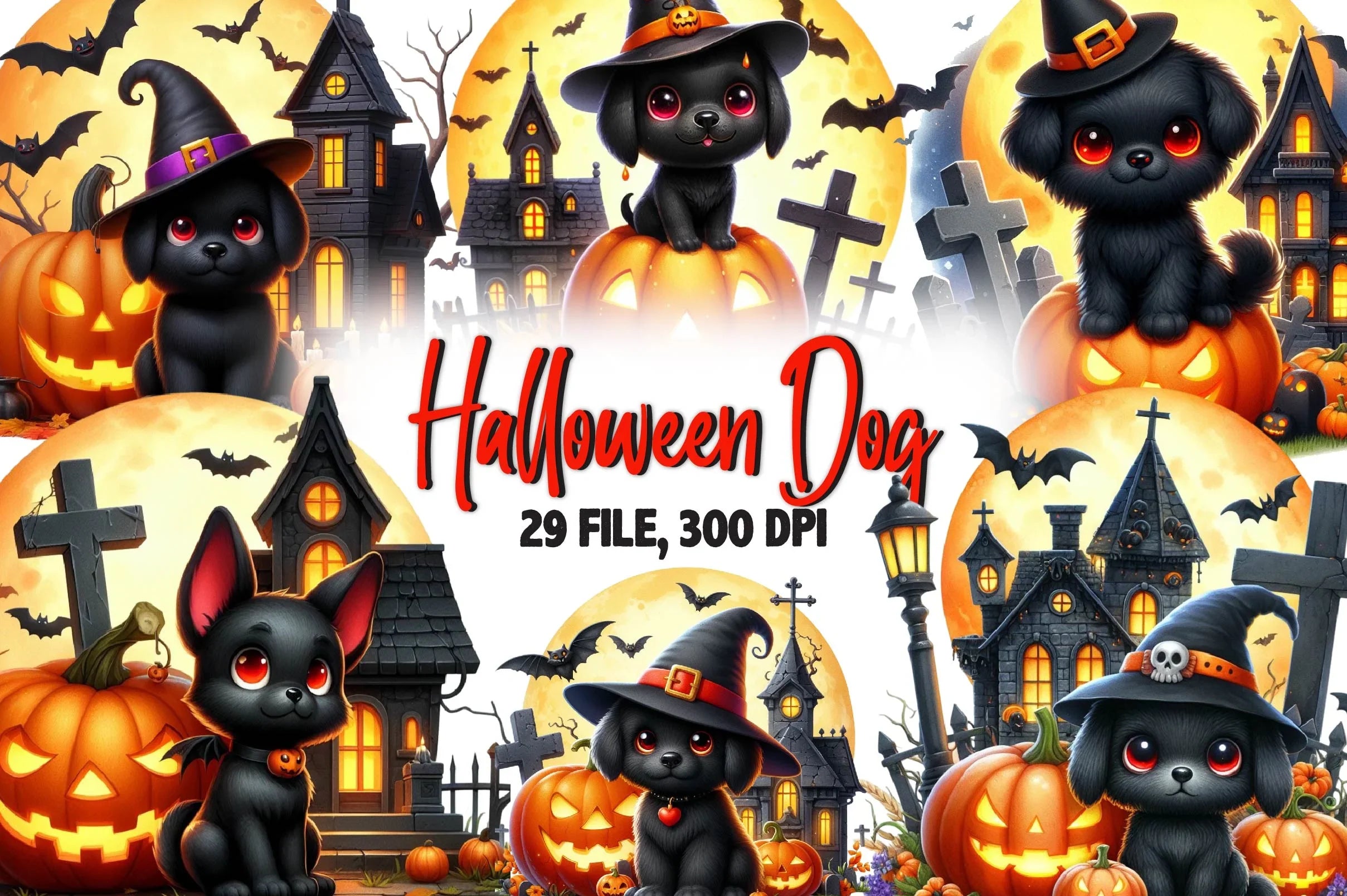 Halloween Dog Clipart Bundle