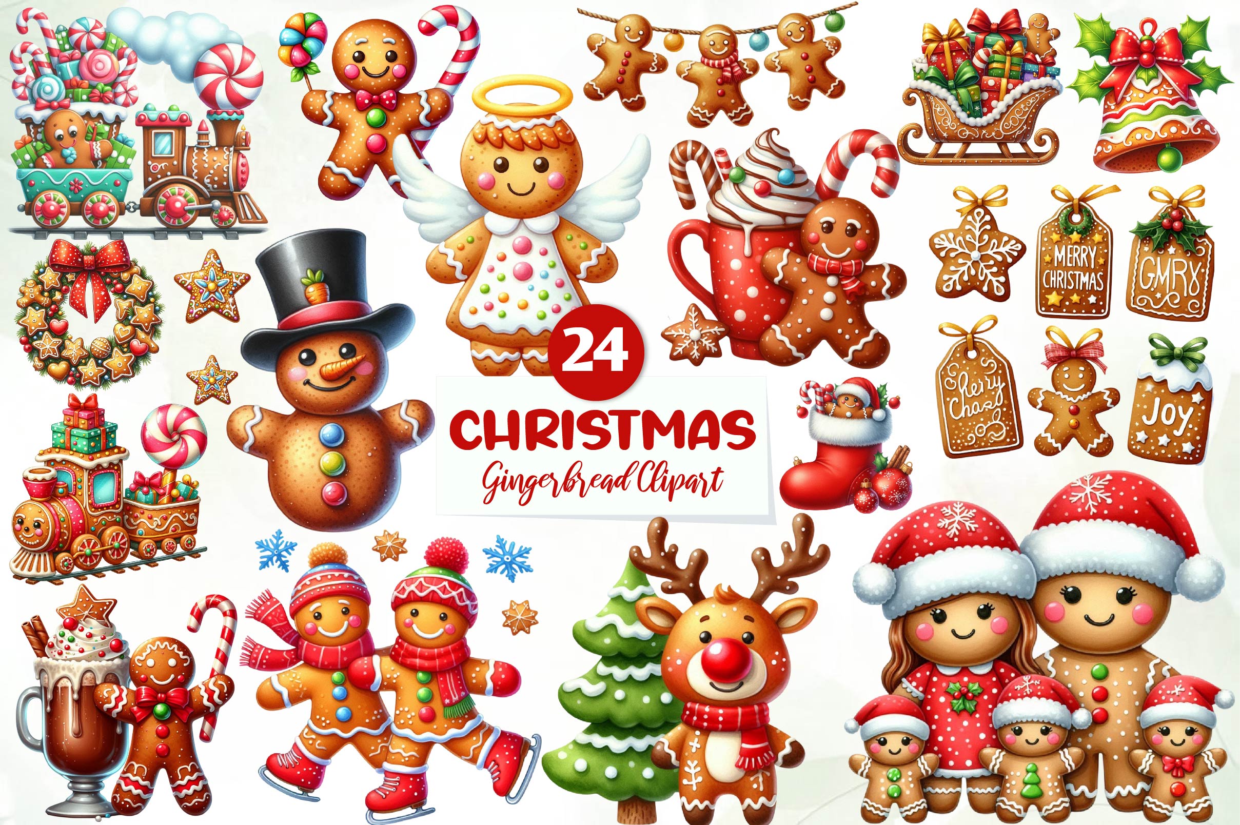 Gingerbread Christmas Clipart Bundle