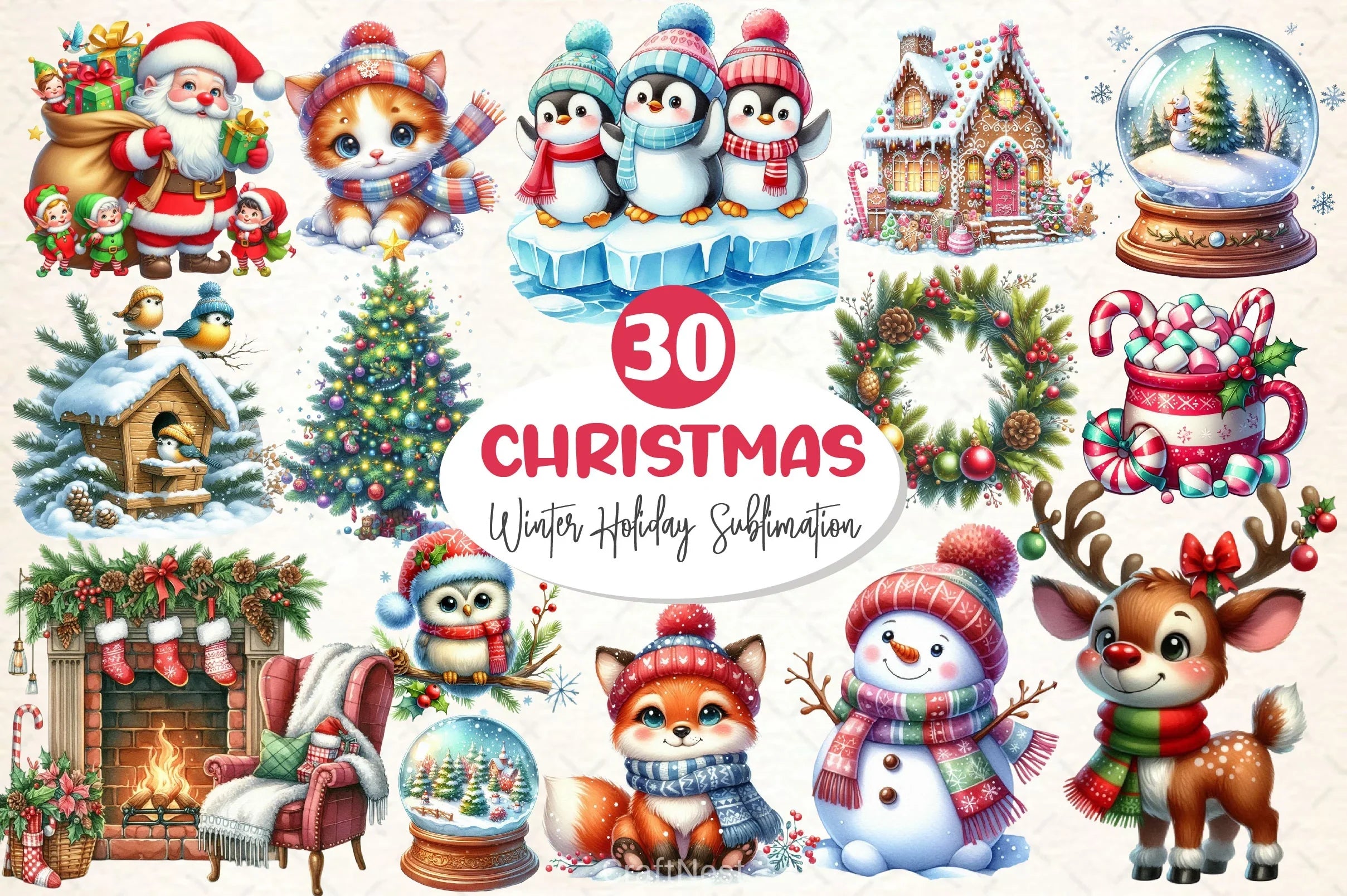 Winter Holiday Clipart Bundle