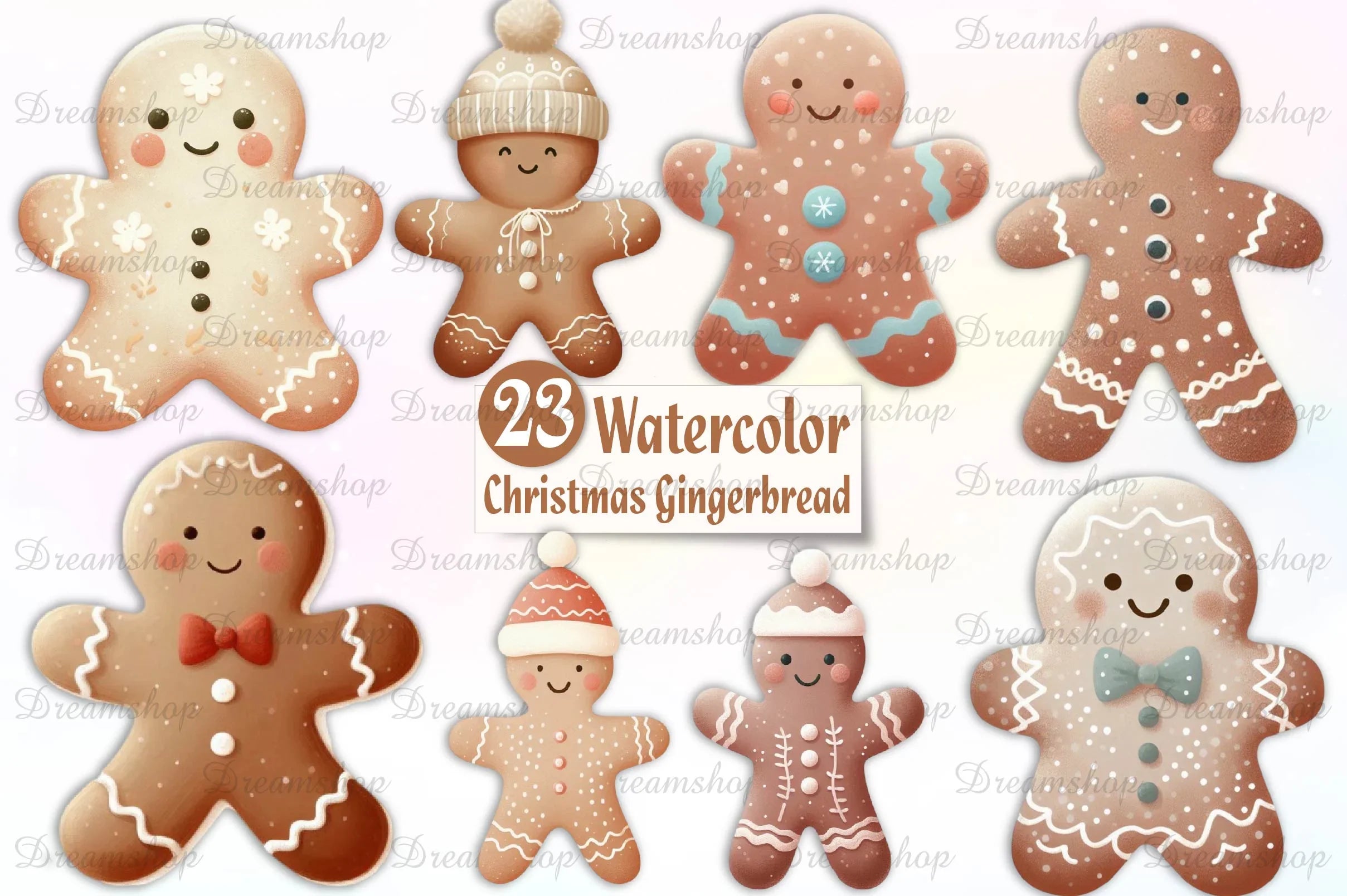 Christmas Gingerbread Clipart Bundle
