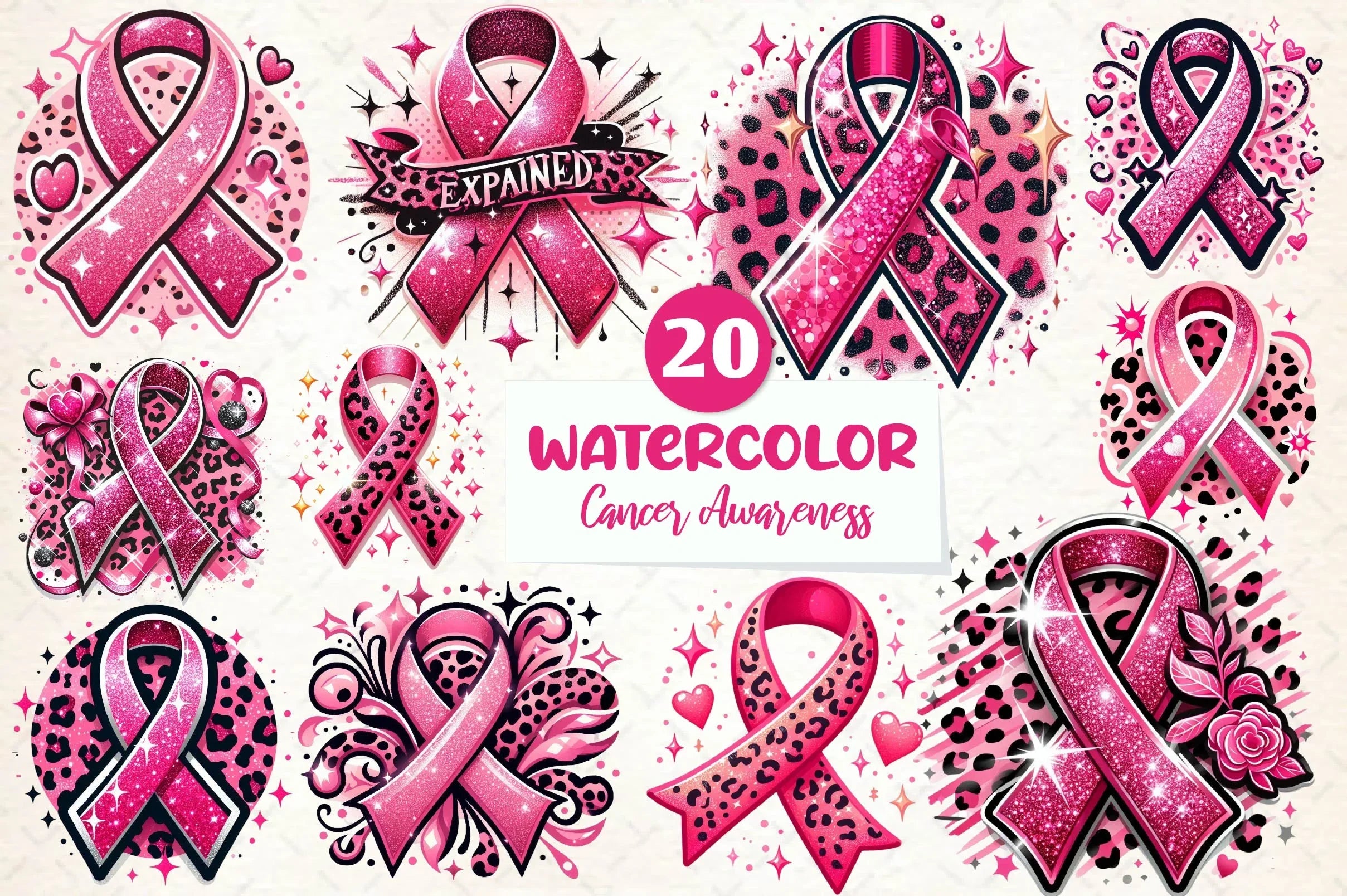 Breast Cancer Awareness Clipart Bundle 2