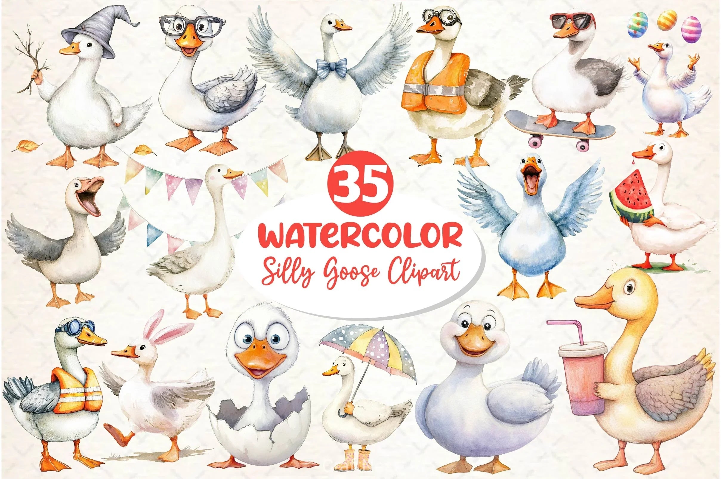 Silly Goose Clipart Bundle