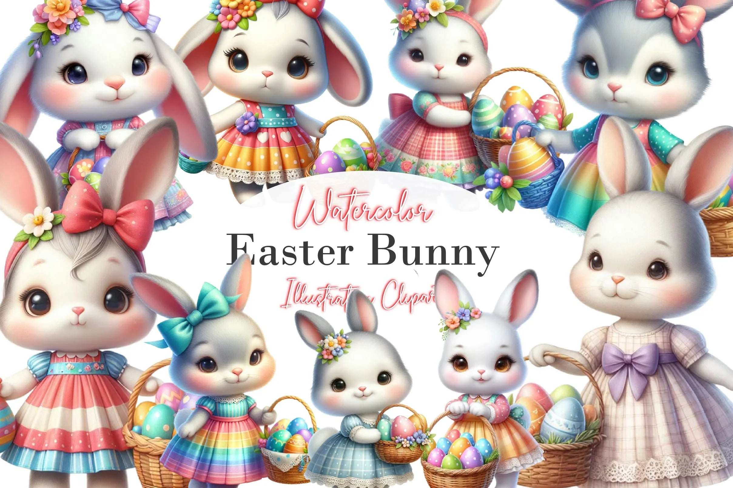 Easter Bunny Clipart Bundle