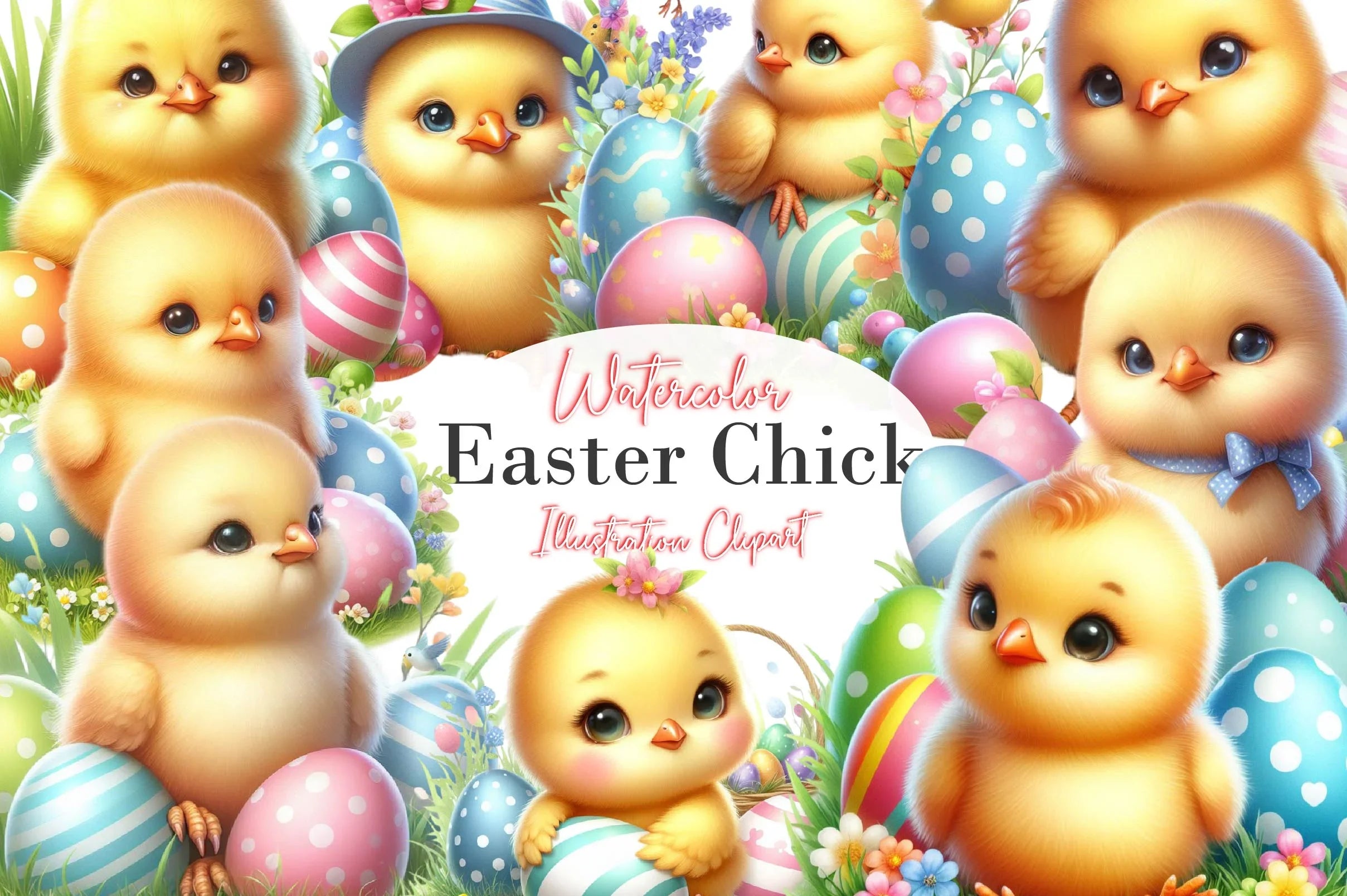 Easter Chick Clipart Bundle