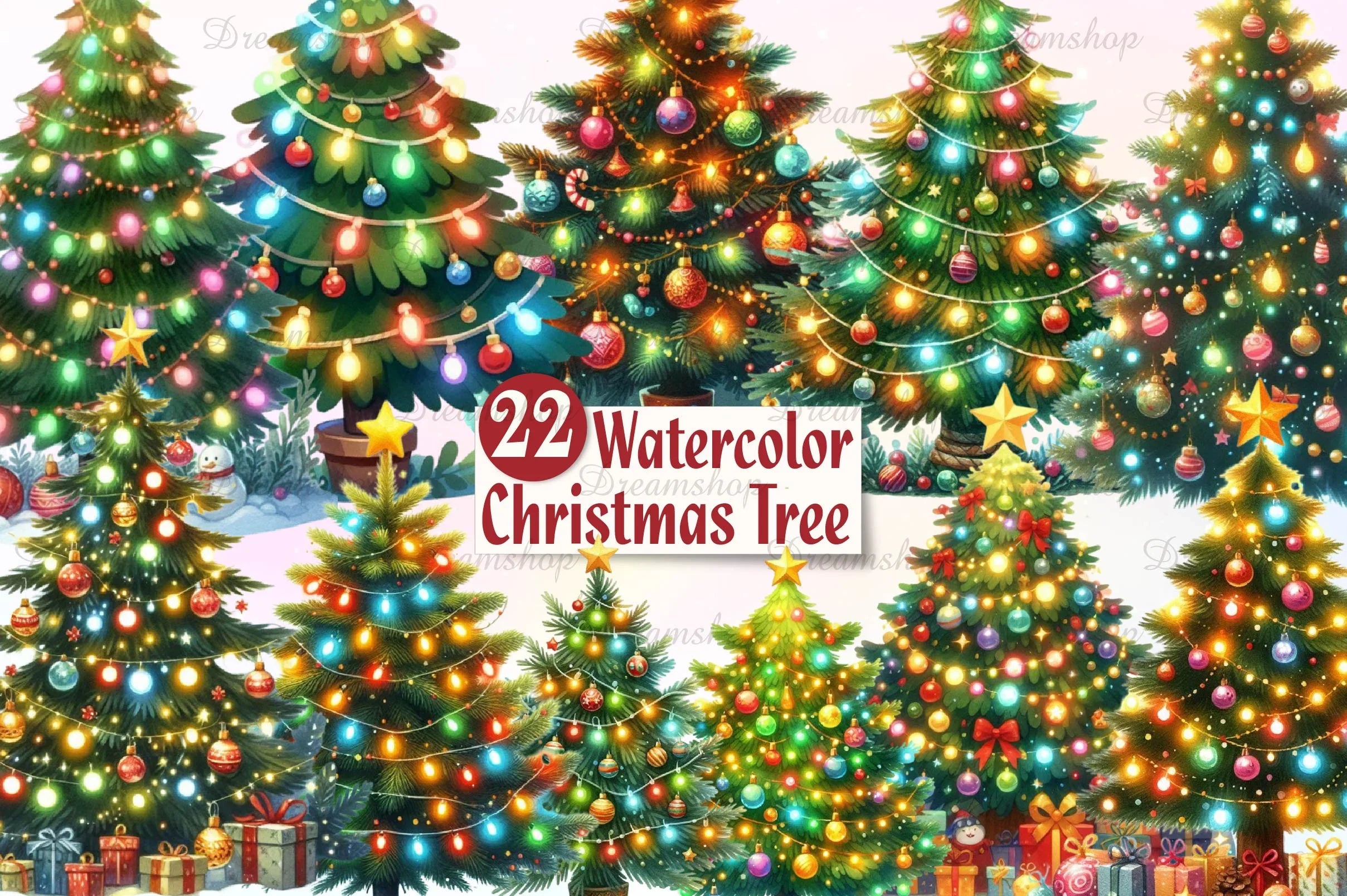 Christmas Tree Clipart Bundle