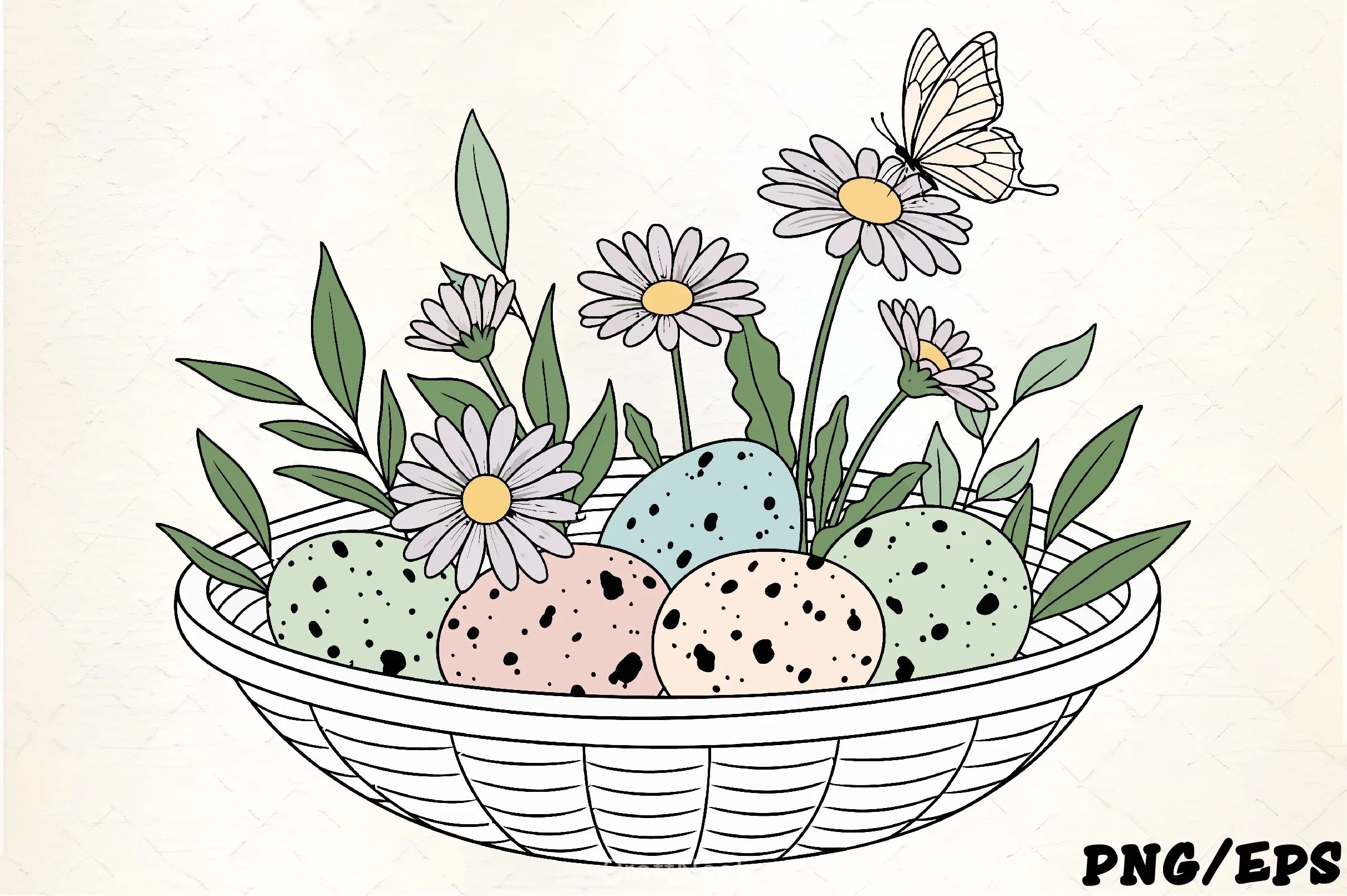 Easter Eggs & Spring Flowers Clipart Bundle