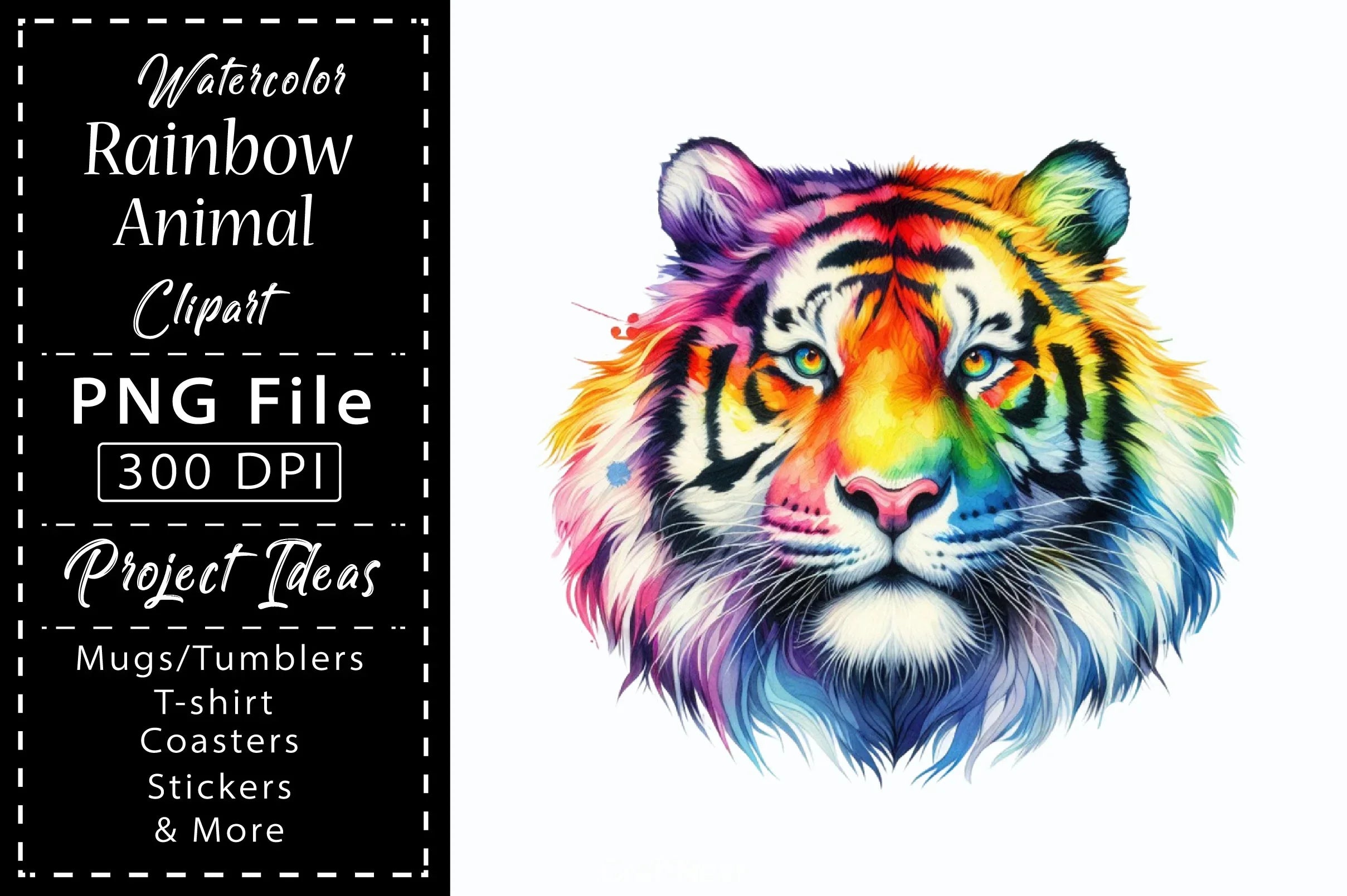 Rainbow Animals Clipart Bundle