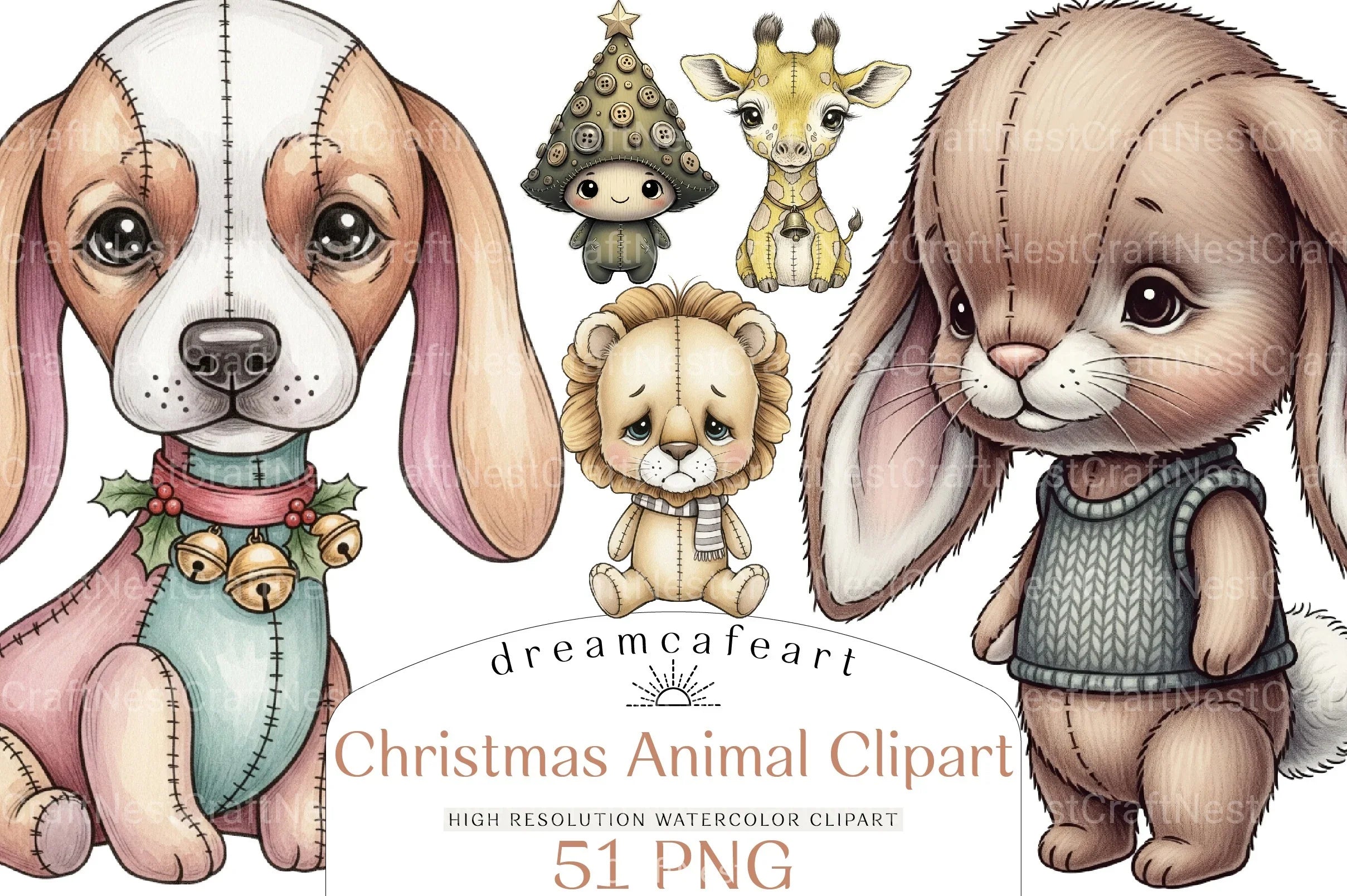 Christmas Animal Clipart Bundle