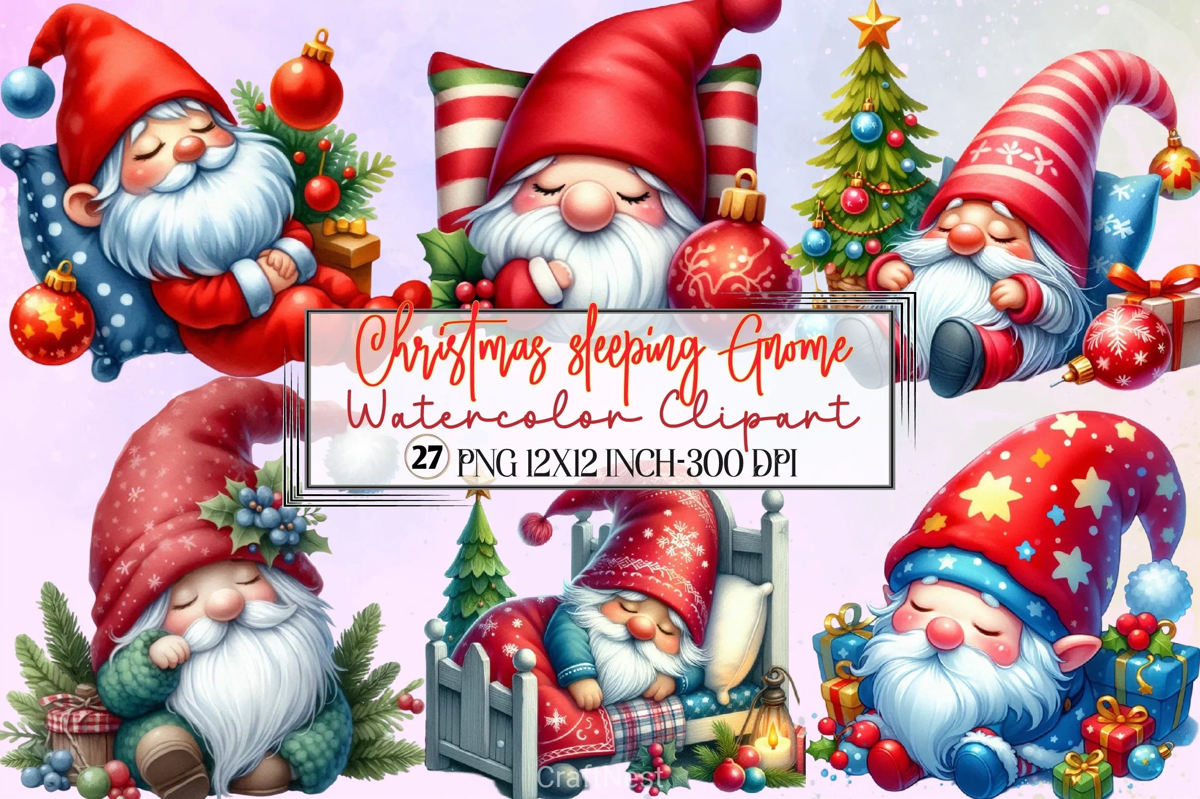 Christmas Gnome Clipart Bundle