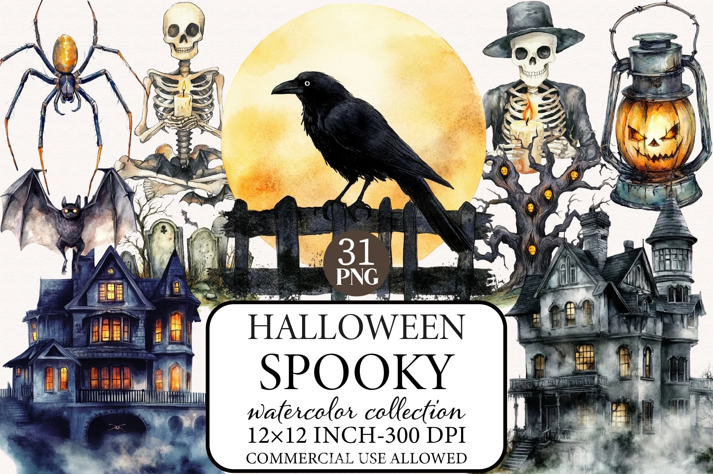 Spooky Halloween Clipart Bundle