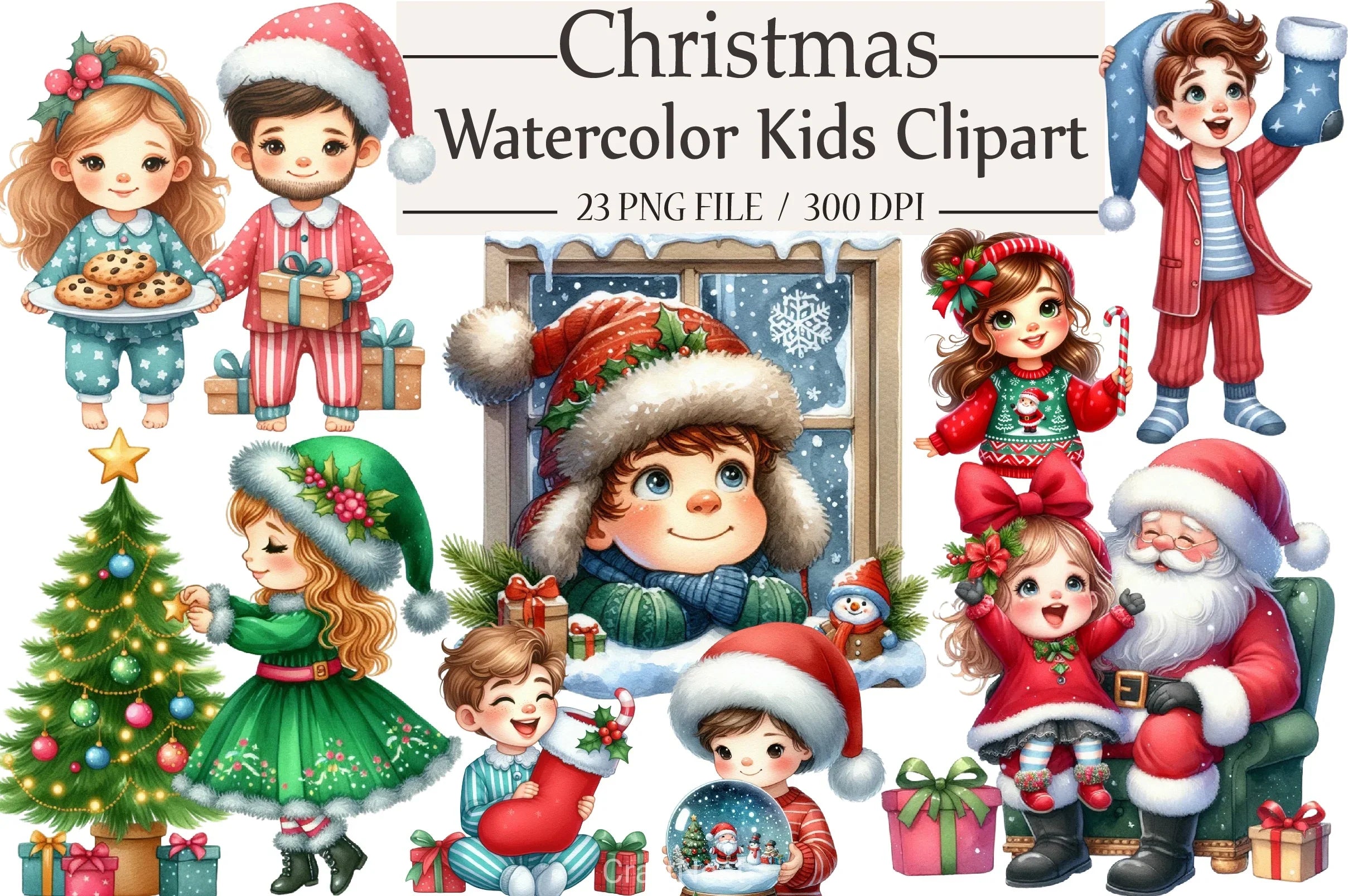 Christmas Kids Clipart Bundle