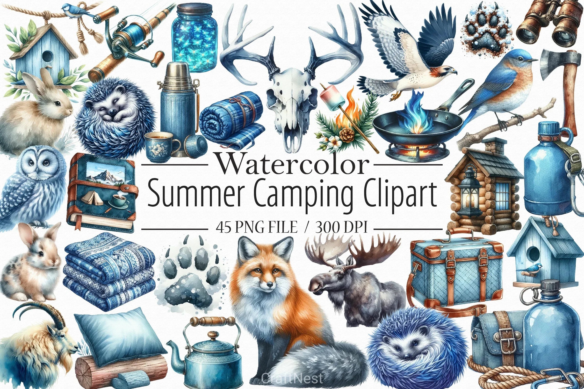 Summer Camping Clipart Bundle