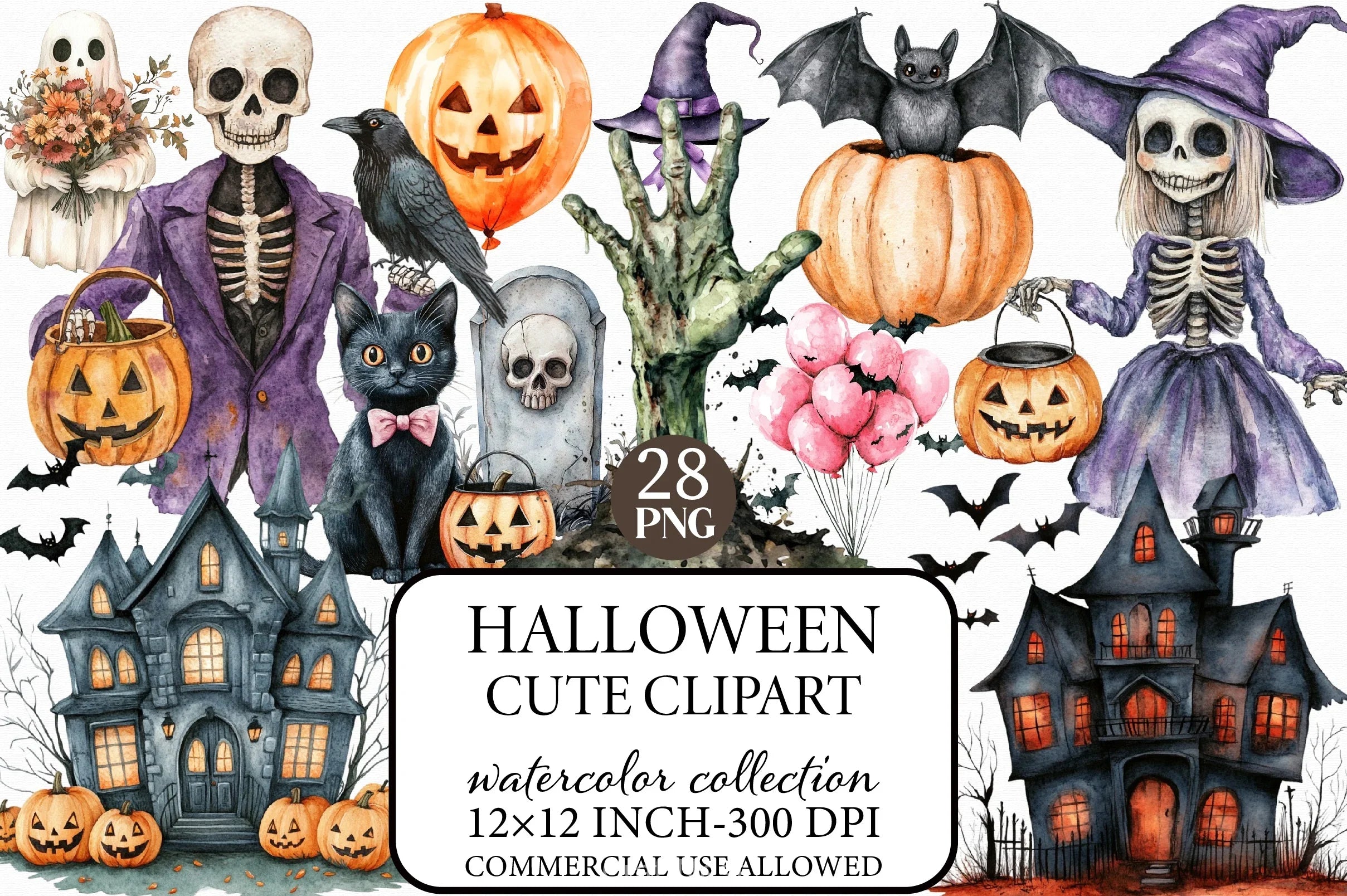 Cute Halloween Clipart Bundle