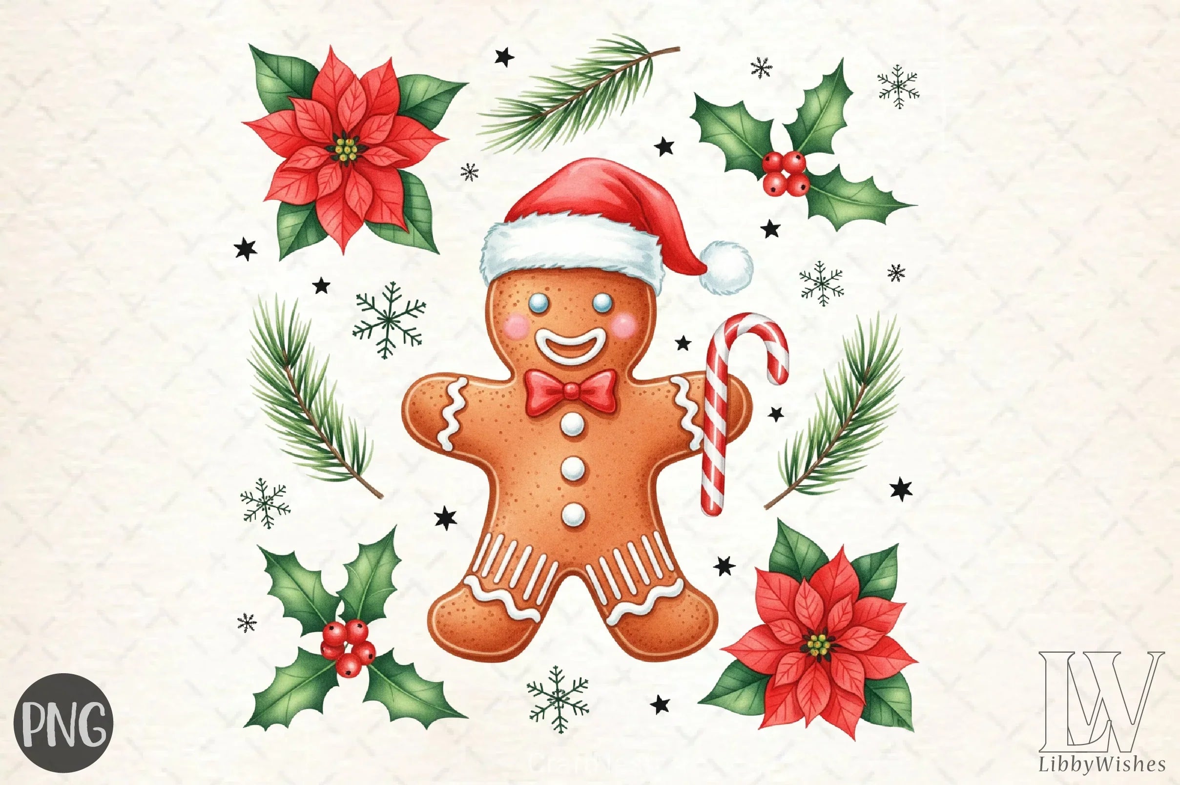 Retro Gingerbread Cookie Clipart Bundle