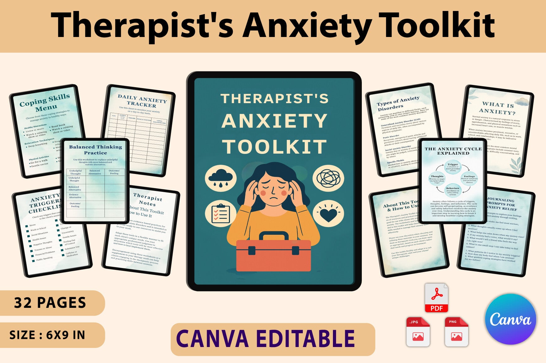 Therapists' Anxiety Toolkit Planner