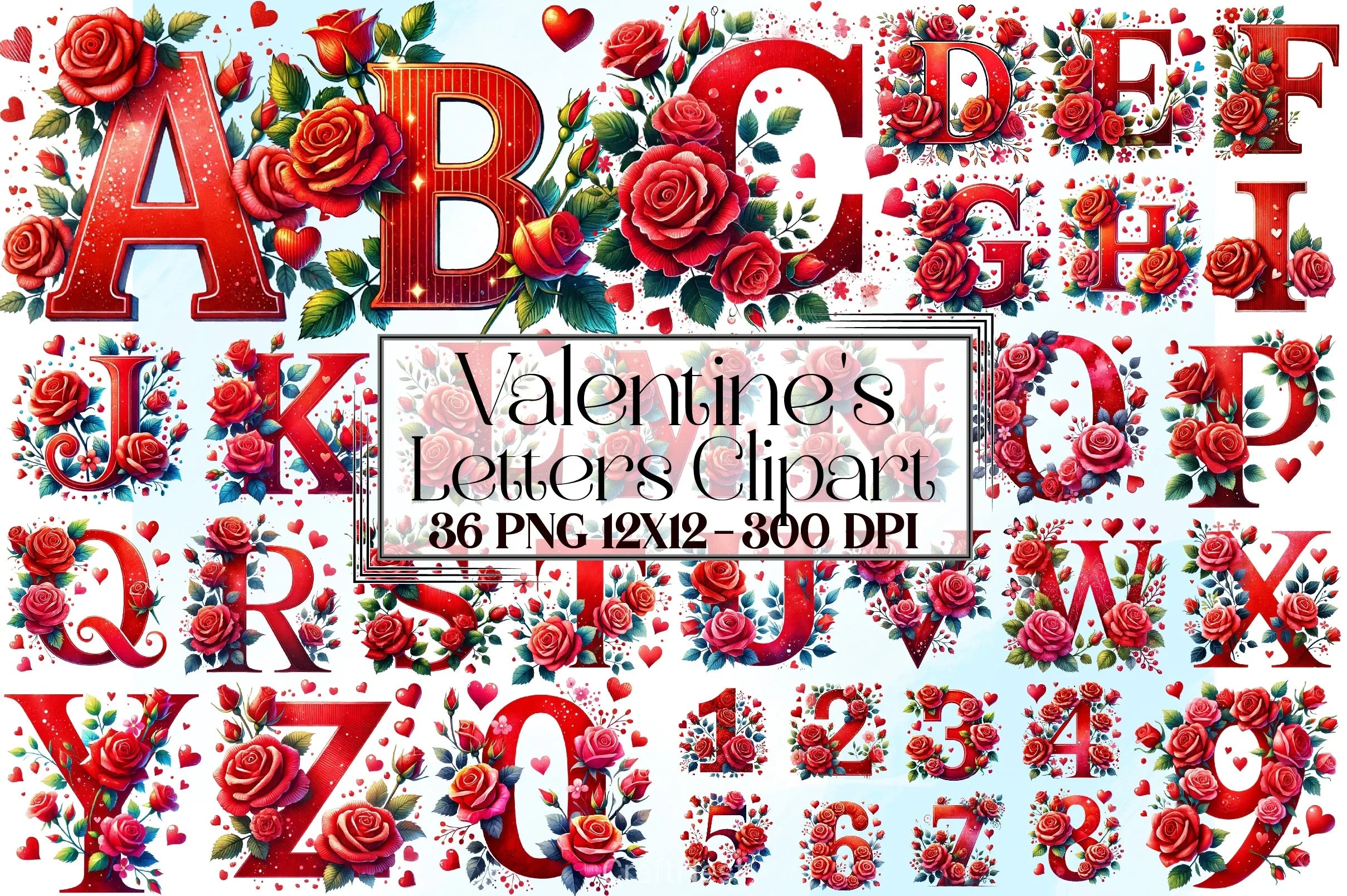Valentine's Letters Clipart Bundle