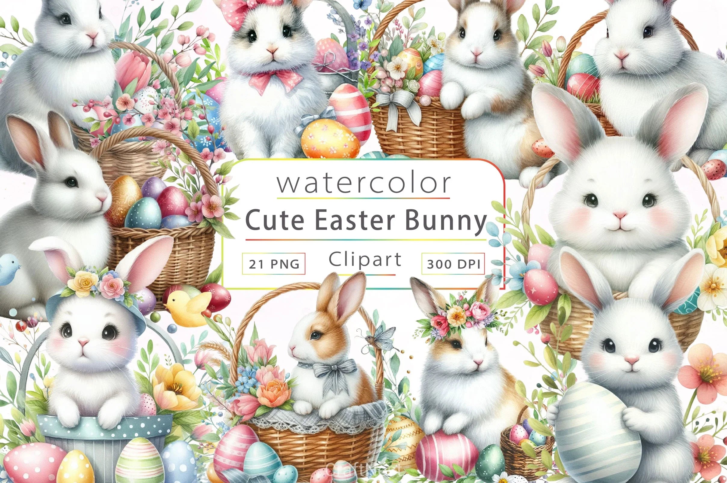 Easter Bunny Clipart Bundle