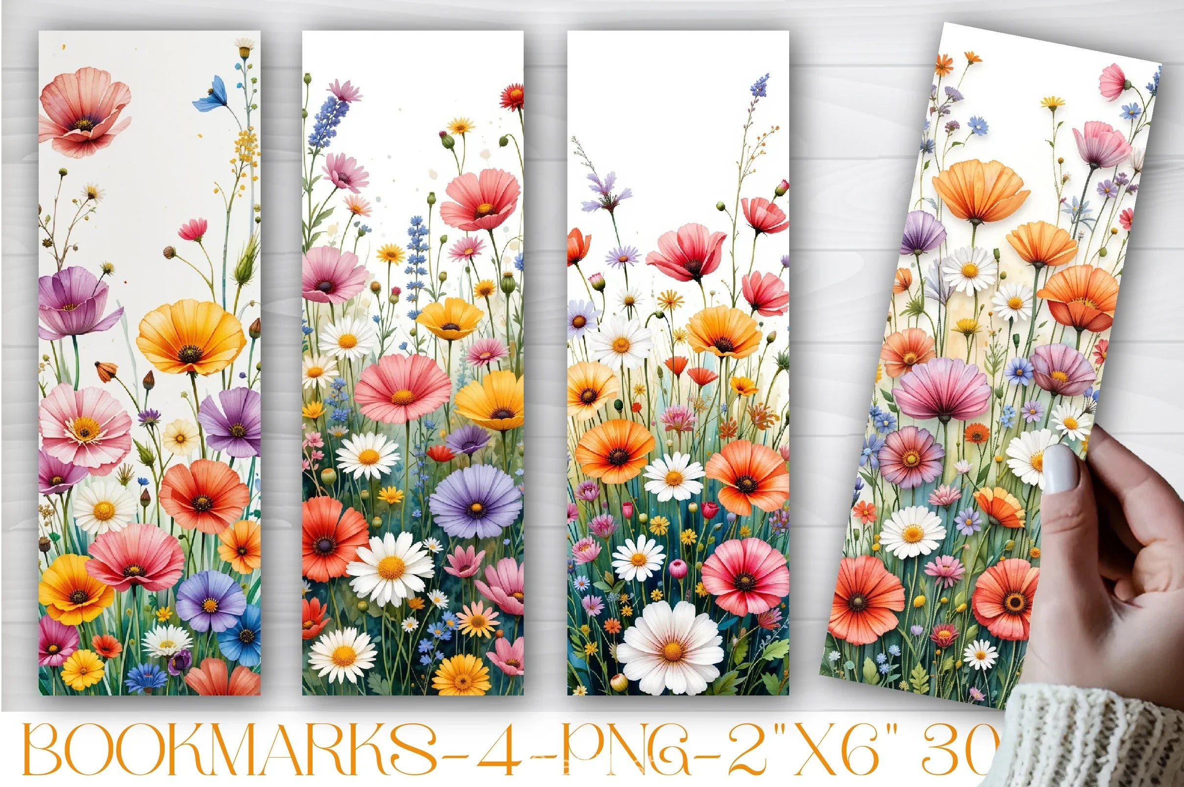 Spring Flower Garden Bookmark Design