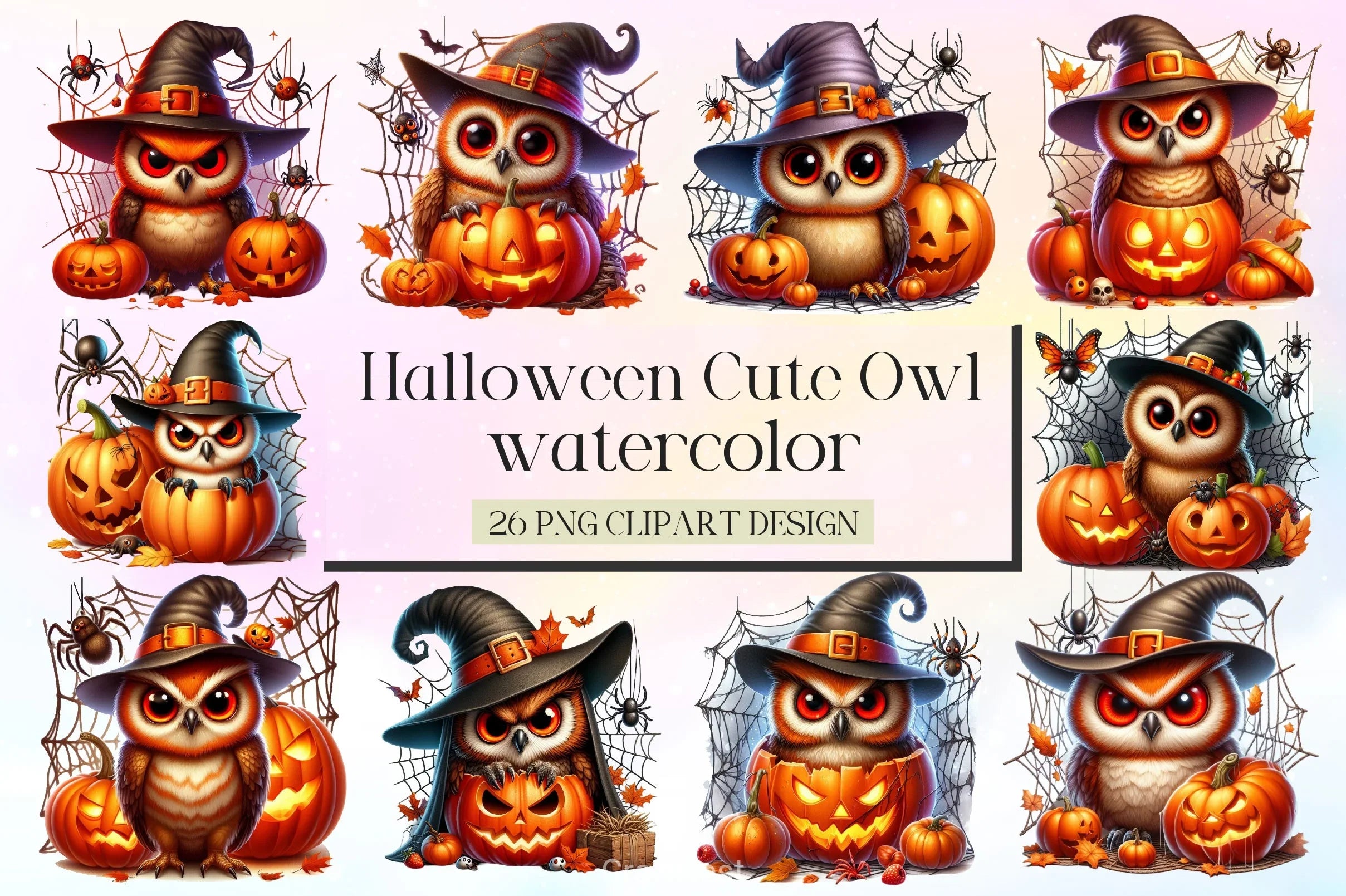 Halloween Owl Clipart Bundle