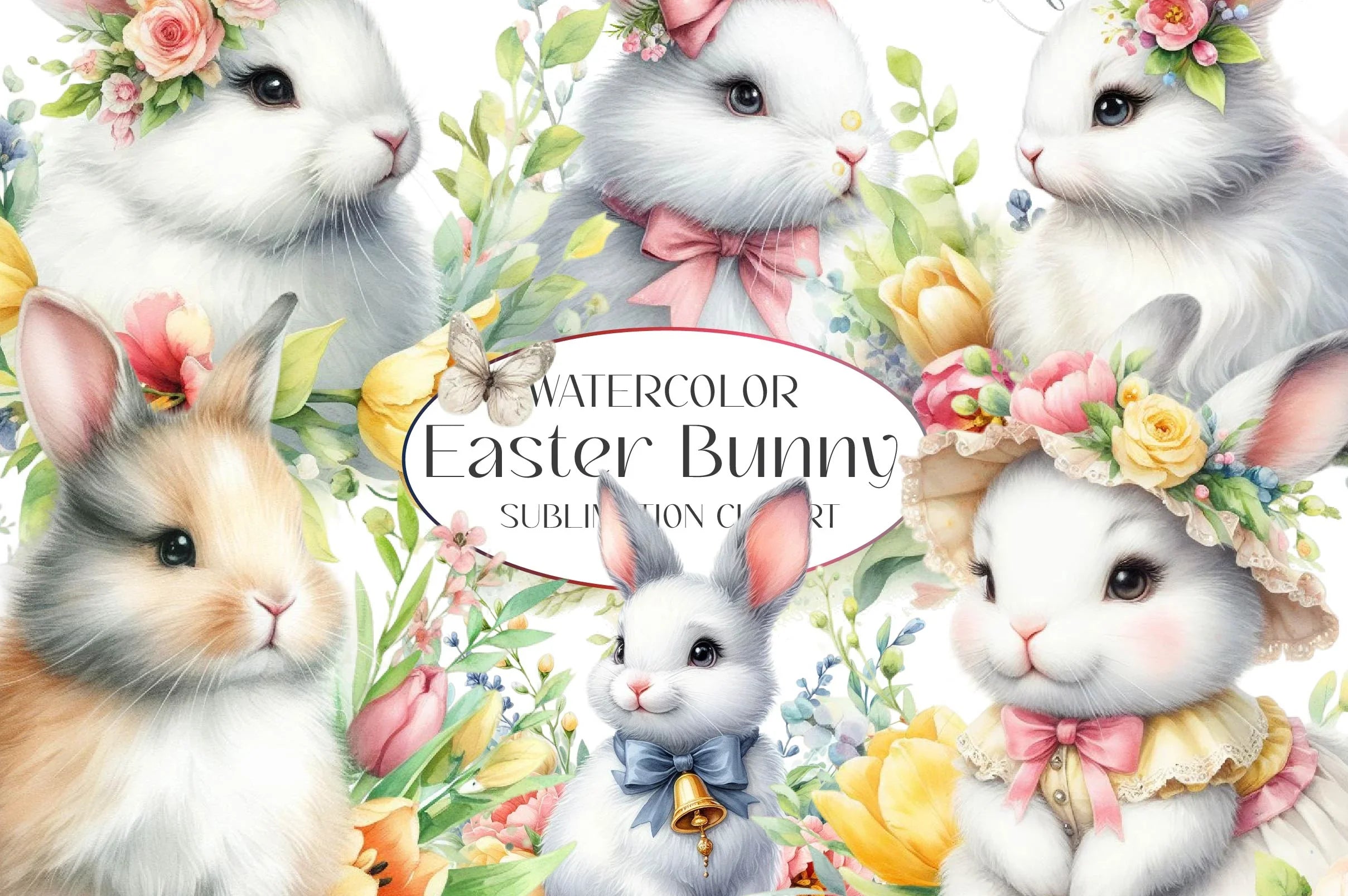 Easter Bunny Clipart Bundle