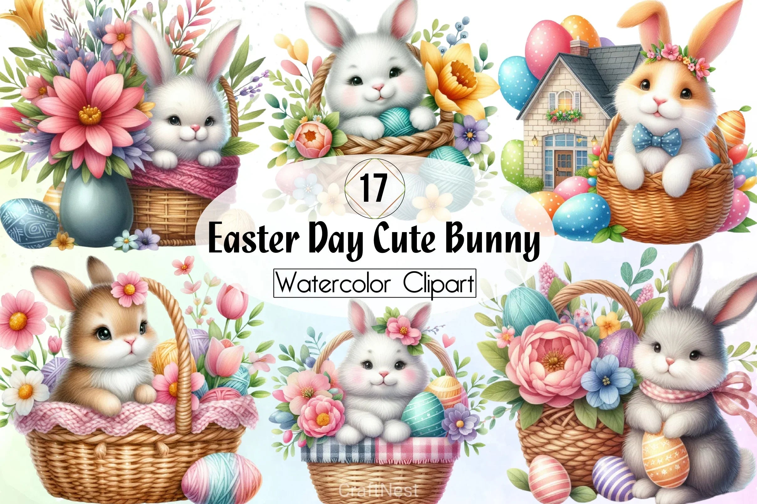 Easter Bunny Clipart Bundle
