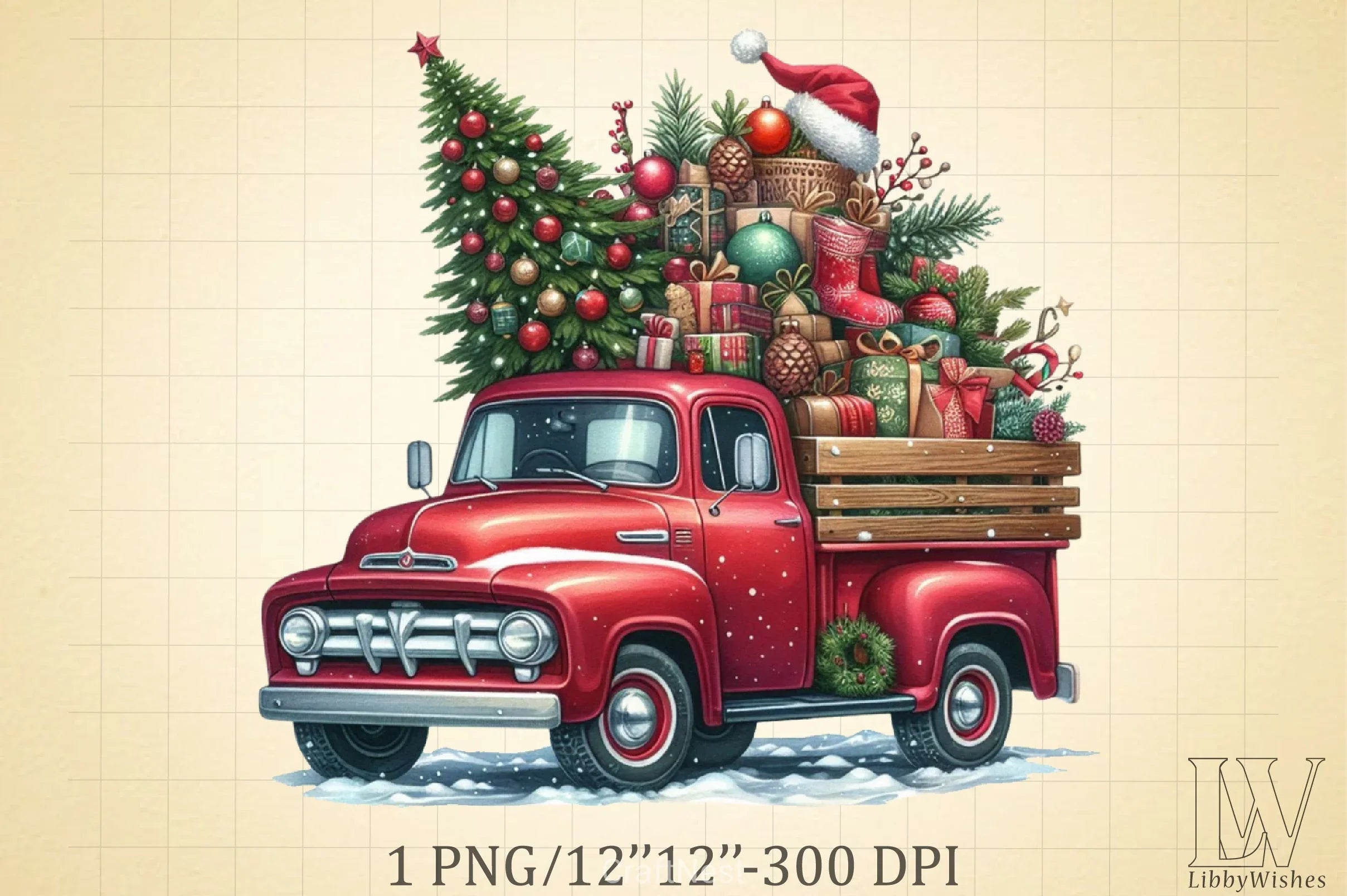 Christmas Truck Clipart Bundle