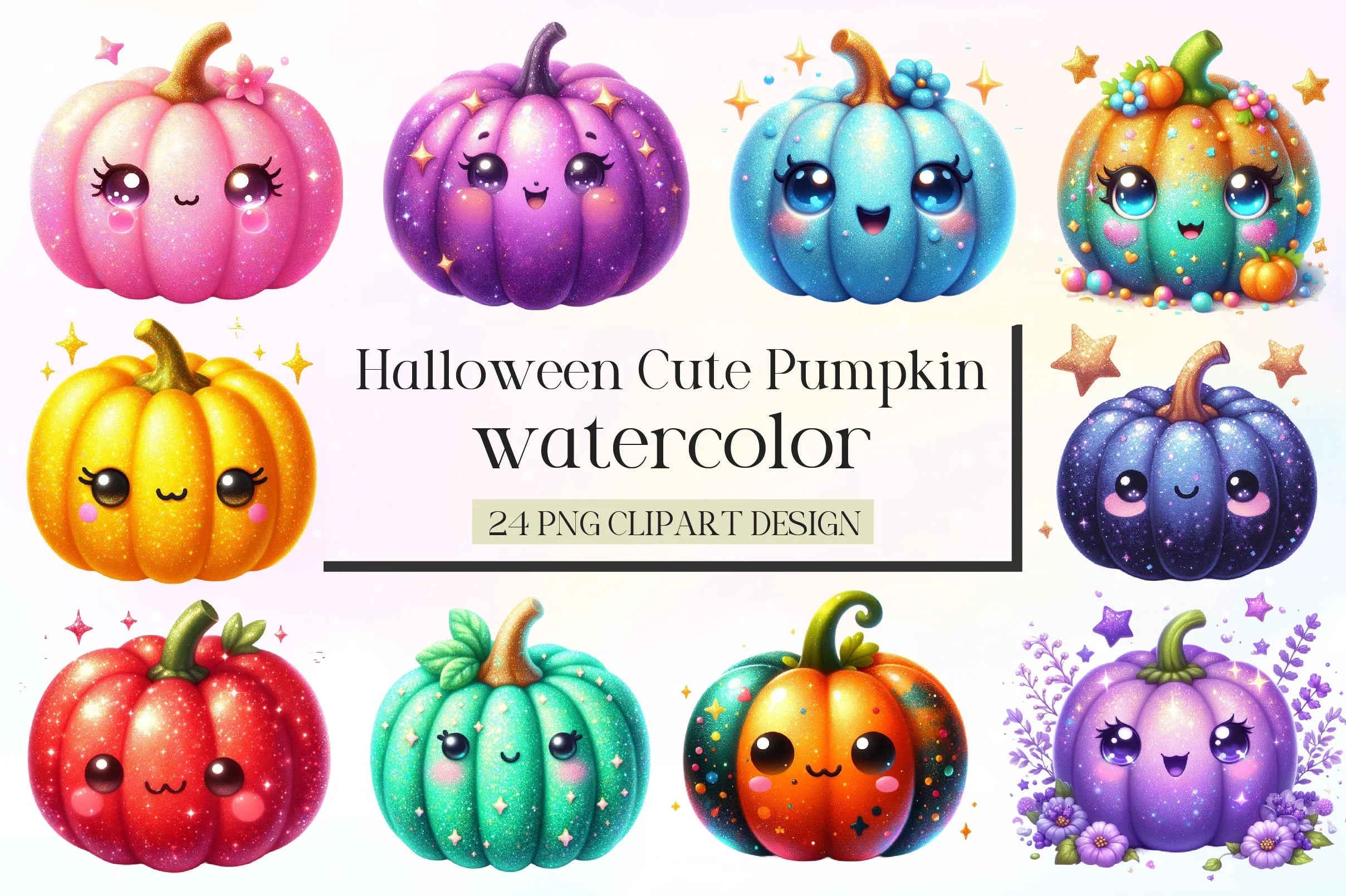 Halloween Cute Pumpkin Clipart Bundle