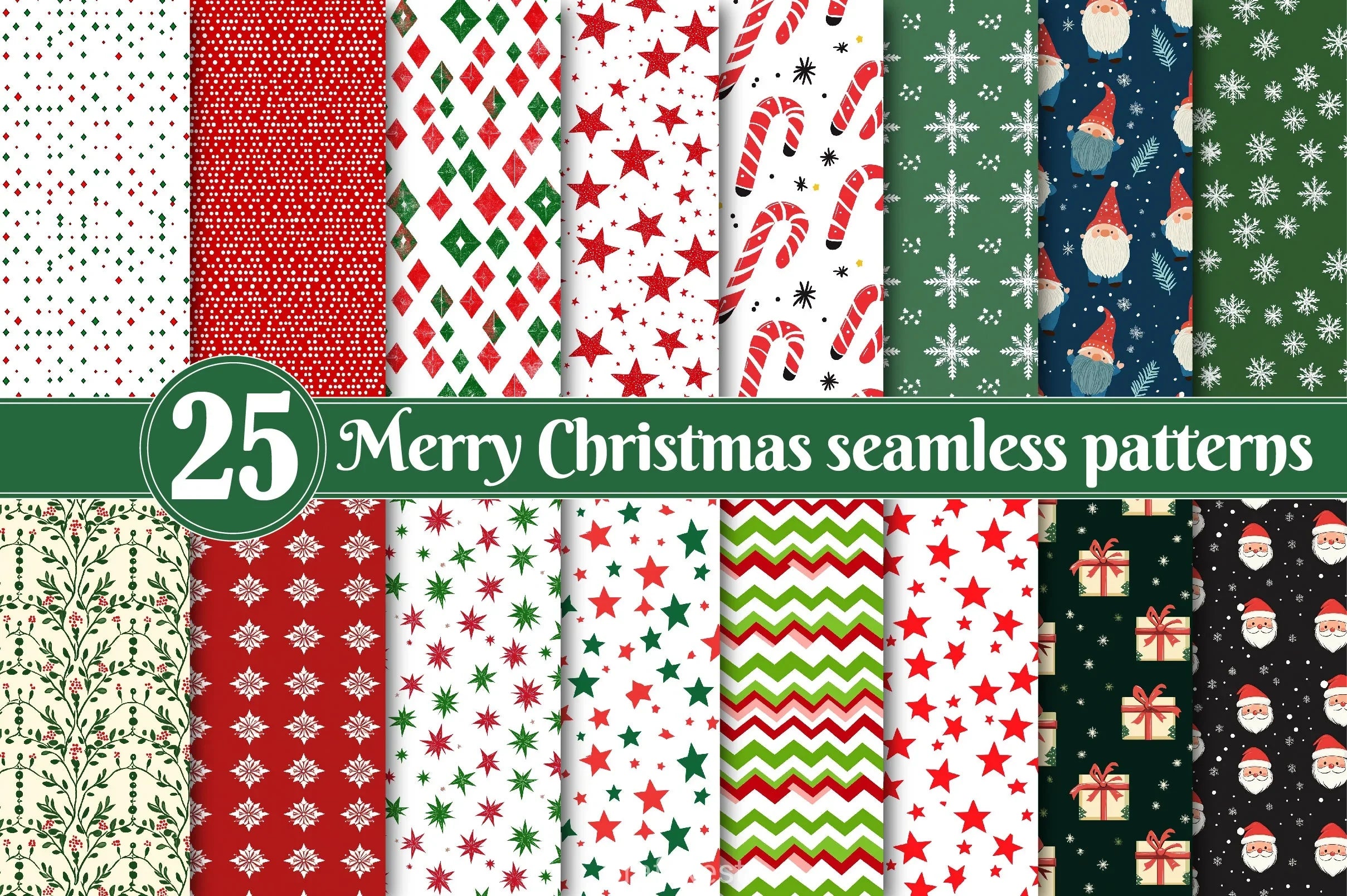 Merry Christmas Digital Papers