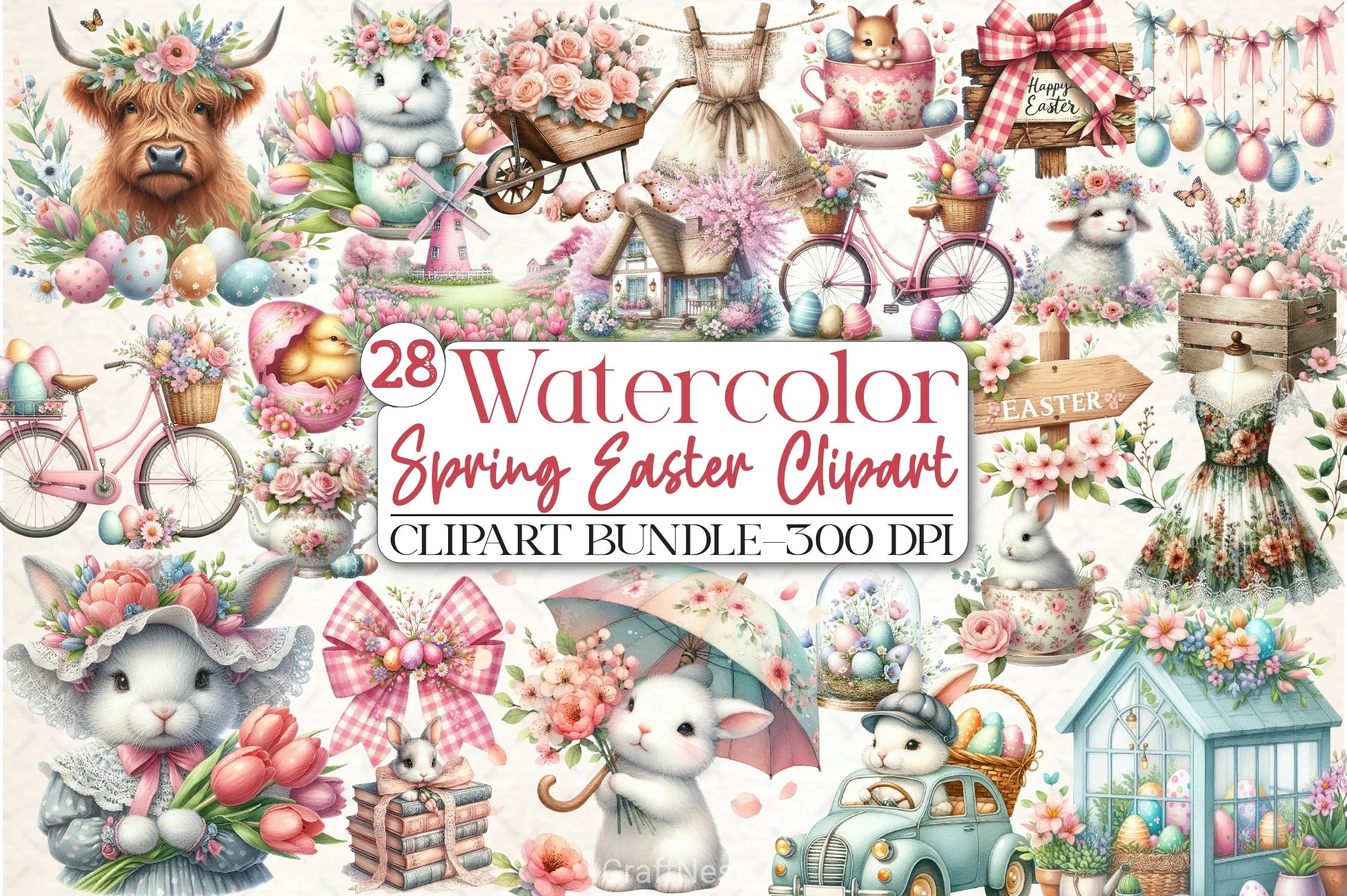 Spring Easter Clipart Bundle